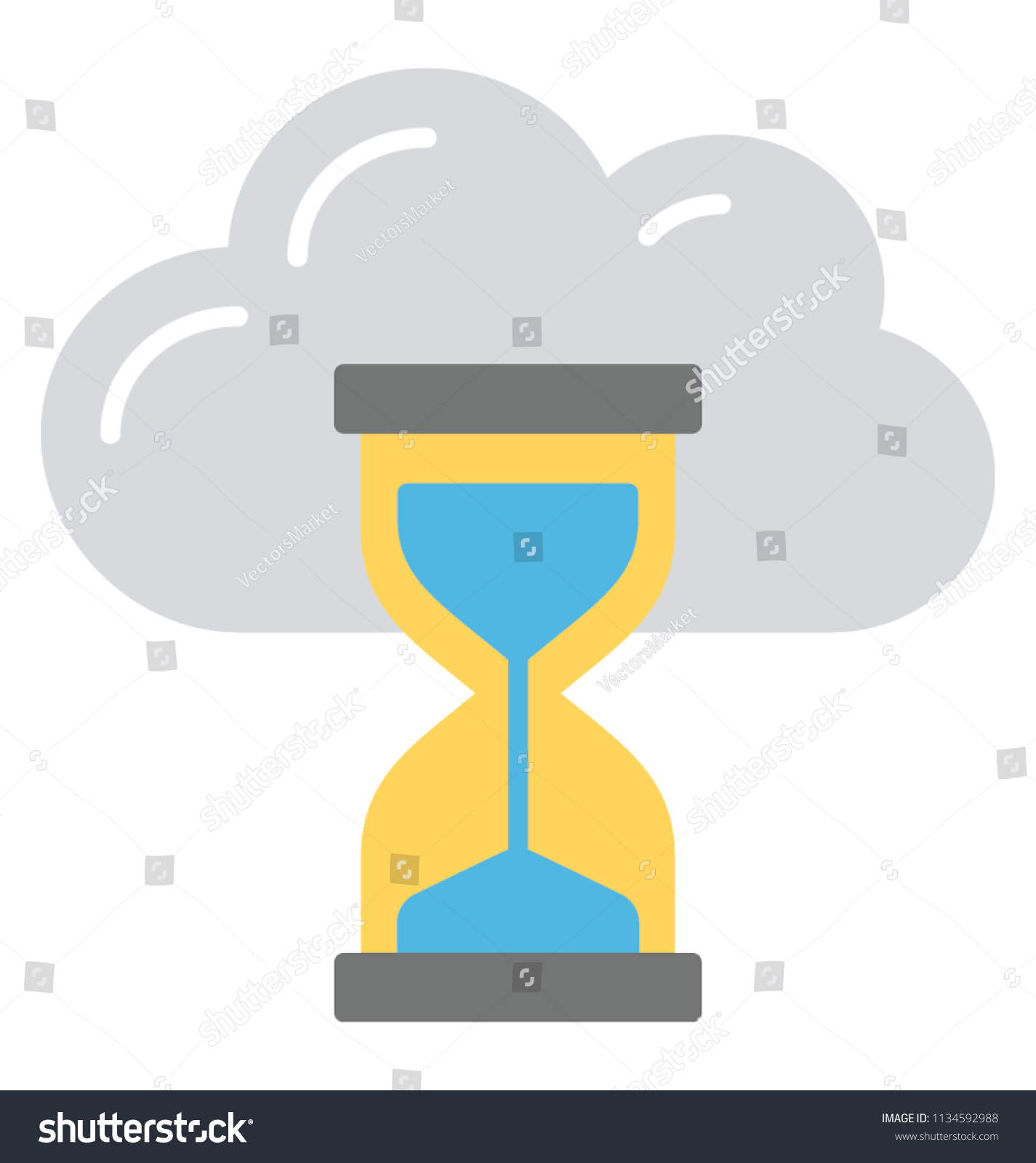 Cloud Egg Timer Indicating Cloud Time Stock Vector (Royalty Free ...