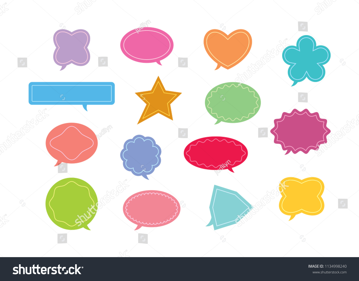 Cute Speech Bubbles Vector Illustration Set Stock Vector (Royalty Free ...