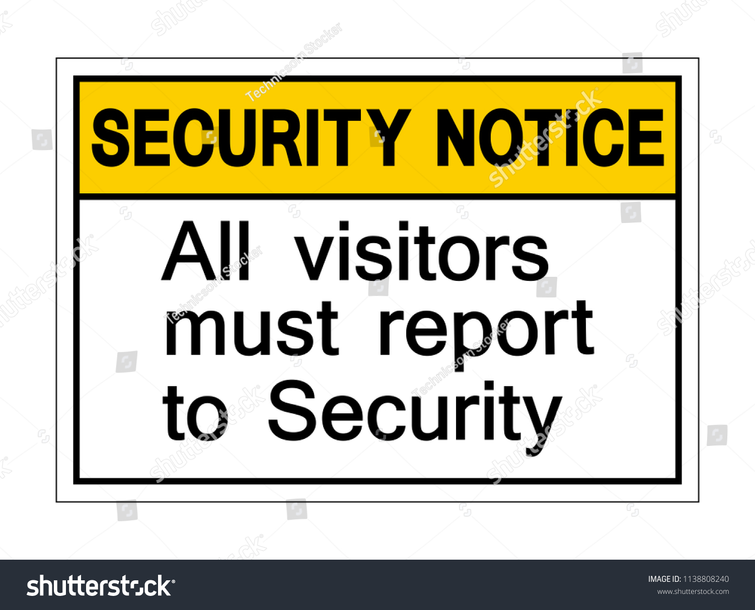 Security Notice All Visitors Must Report Stock Vector (Royalty Free ... Security Notice All Visitors Must Report Stock Vector (Royalty Free ...