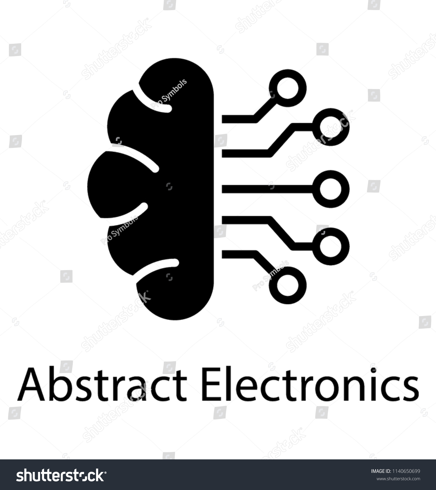 Abstract Artificial Intelligence Neural Network Glyph Stock Vector ...