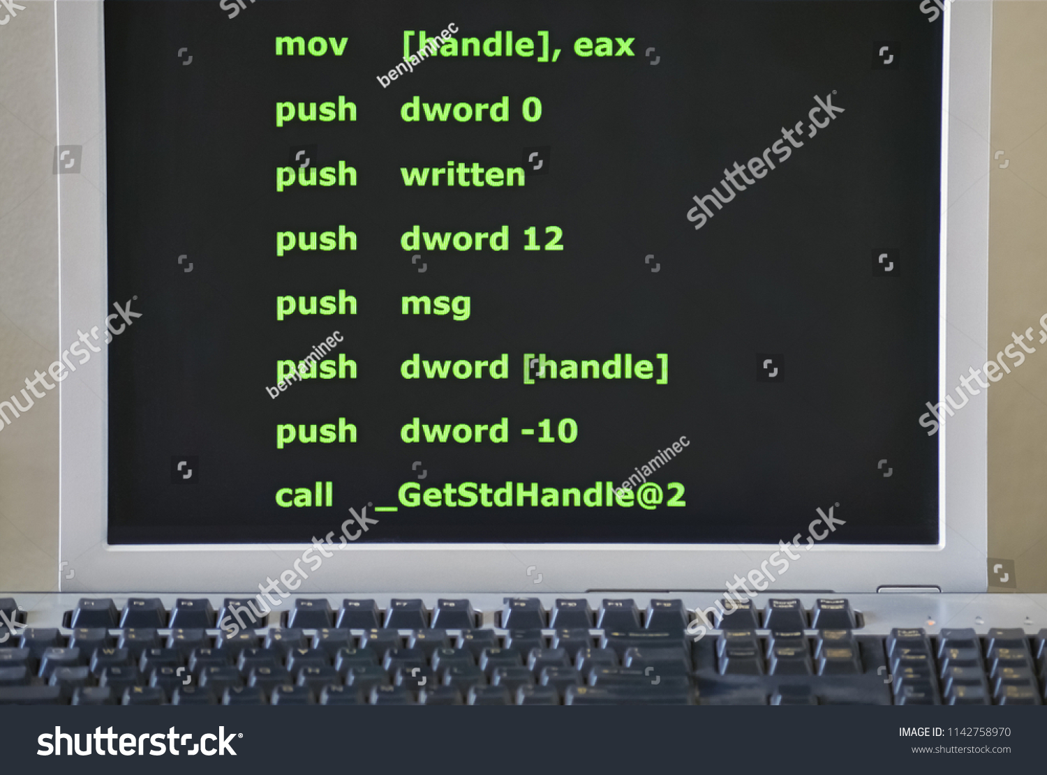 Example Program Source Code Written Assembler Stock Photo 1142758970 ...