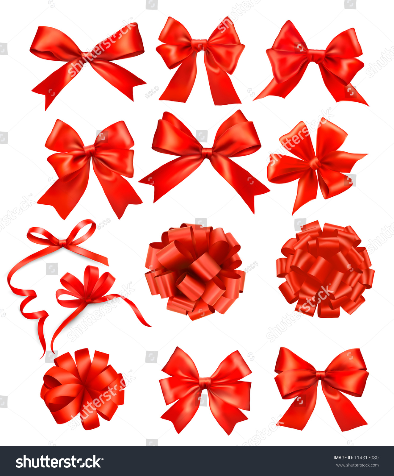 Big Set Red Gift Bows Ribbons Stock Vector (Royalty Free) 114317080 ... Big Set Red Gift Bows Ribbons Stock Vector (Royalty Free) 114317080 ...