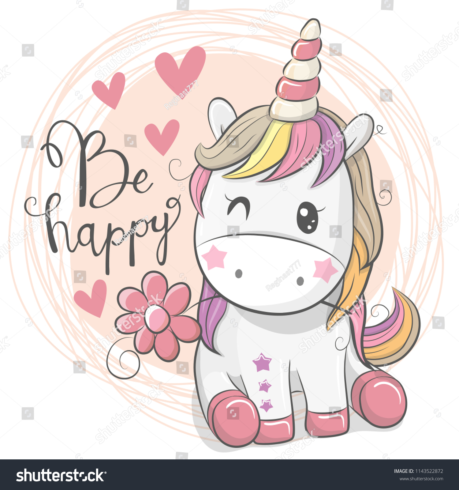 Greeting Card Cute Cartoon Unicorn Flower Stock Vector (Royalty Free ... Greeting Card Cute Cartoon Unicorn Flower Stock Vector (Royalty Free ...