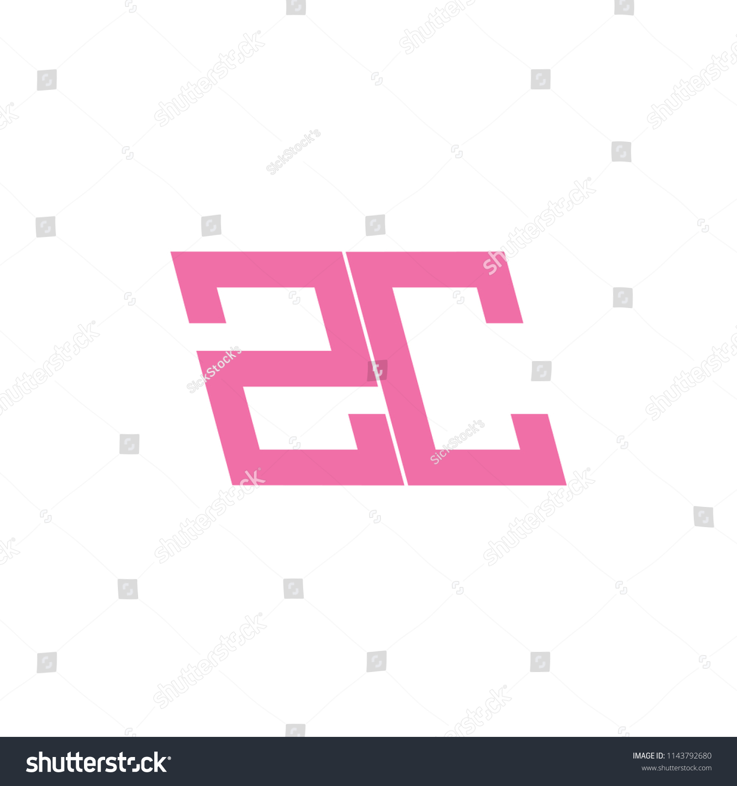 Letters 2c Geometric Lines Square Logo: เวกเตอร์สต็อก (ปลอดค่าลิขสิทธิ์
