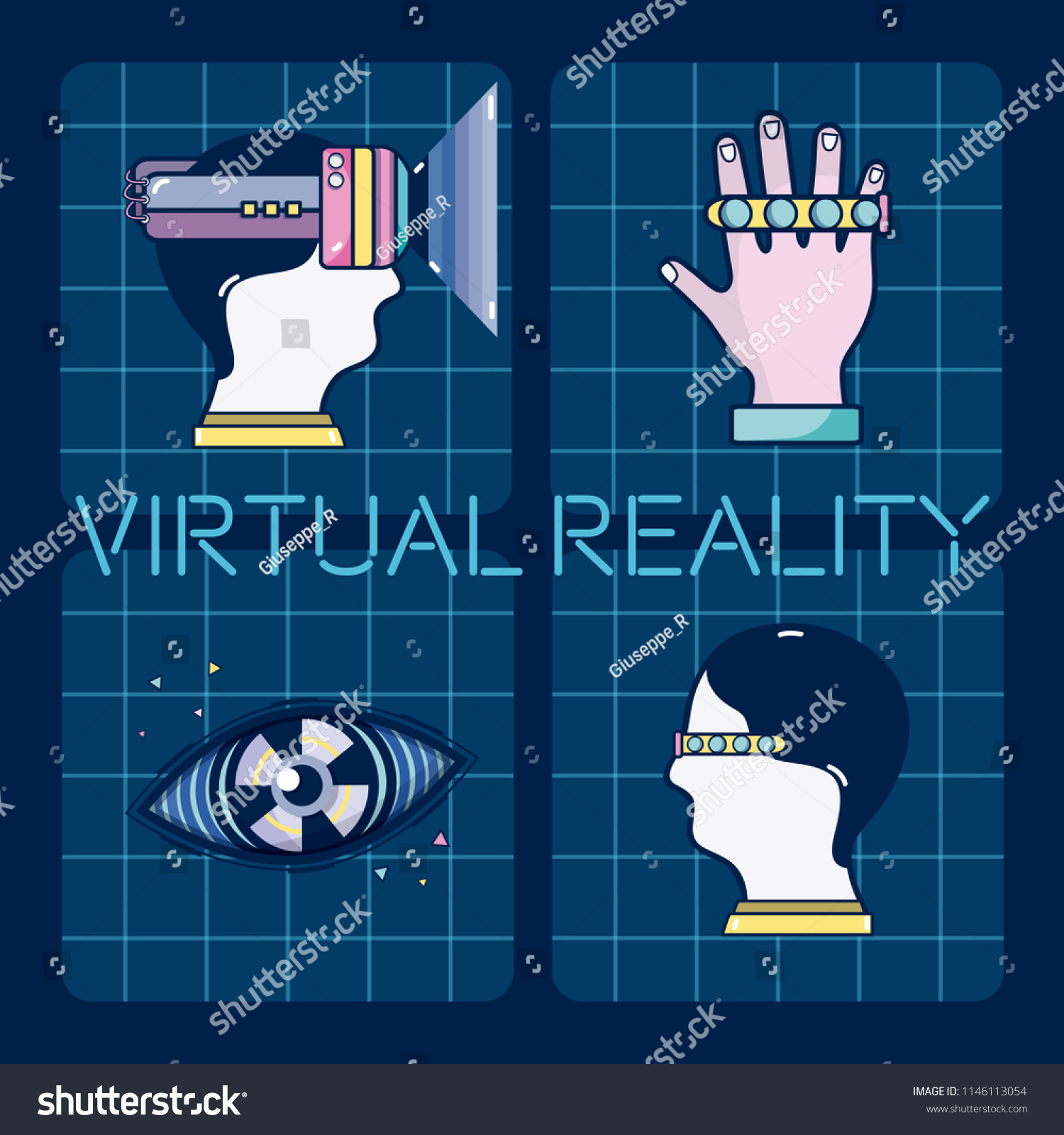 Set Virtual Reality Cartoons Stock Vector (Royalty Free) 1146113054 ... Set Virtual Reality Cartoons Stock Vector (Royalty Free) 1146113054 ...
