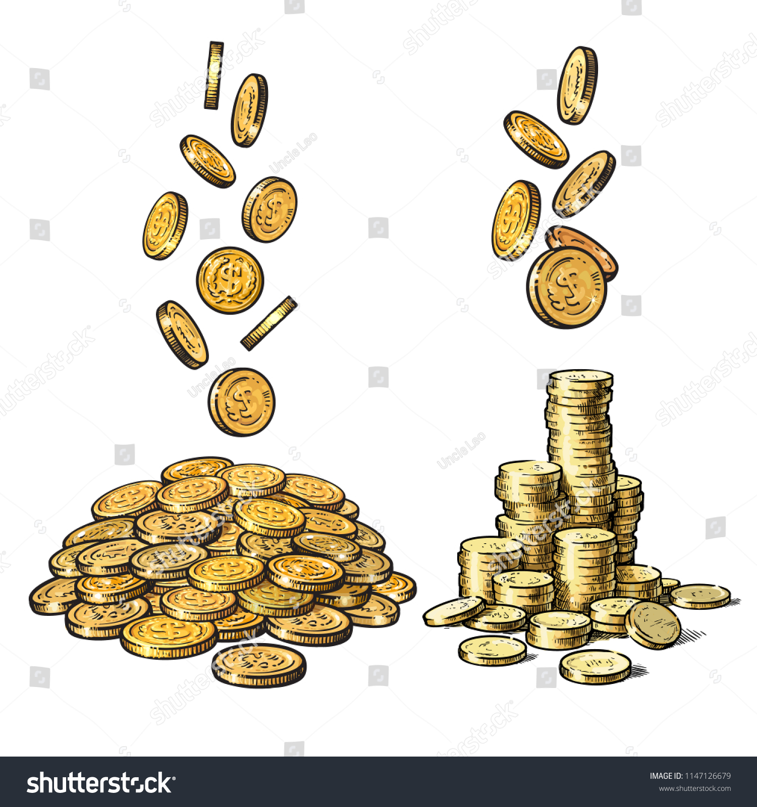 Finance Money Set Sketch Falling Gold Stock Vector (Royalty Free ... Finance Money Set Sketch Falling Gold Stock Vector (Royalty Free ...