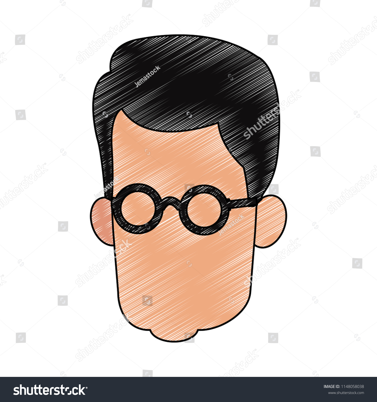 Man Faceless Head Scribble Stock Vector Royalty Free 1148058038