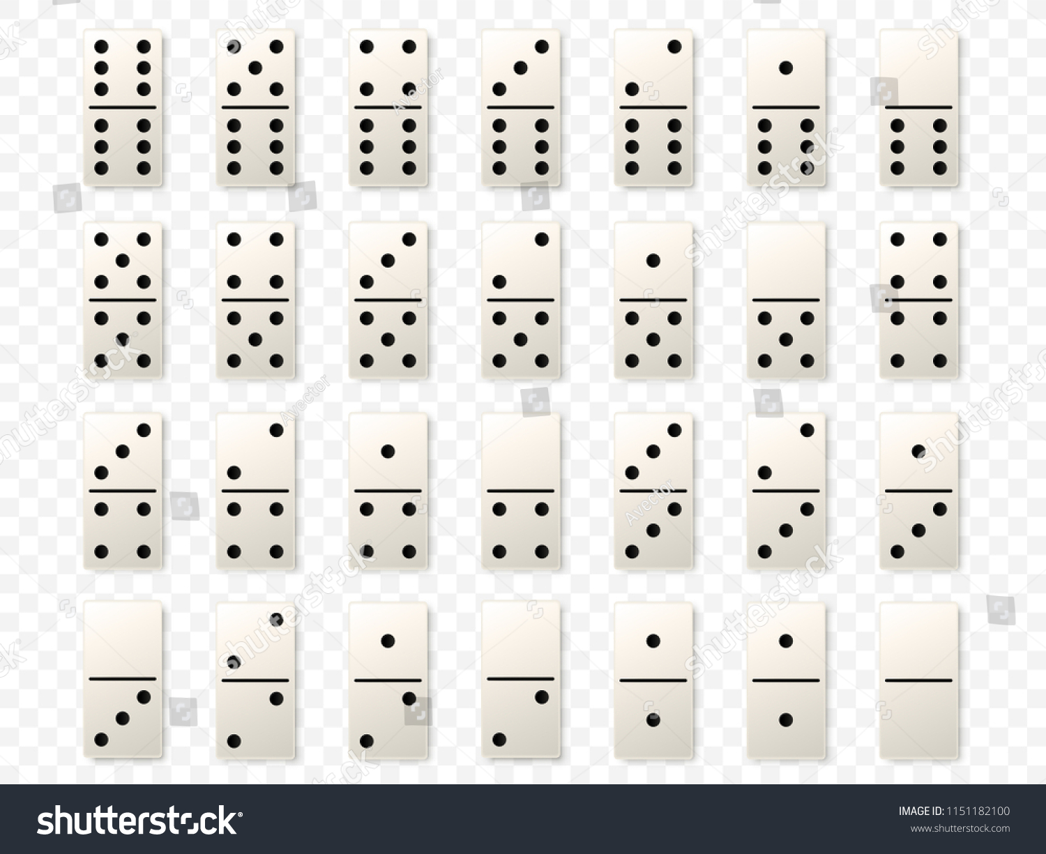 Dominoes Domino Tiles White Vector Isolated Stock Vector (Royalty Free ...