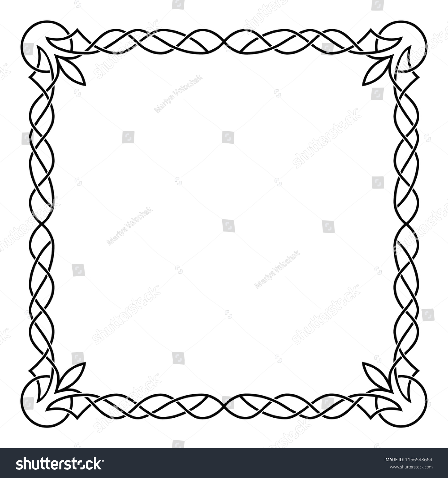Celtic Square Frame Angular Pattern Stock Vector (Royalty Free ...