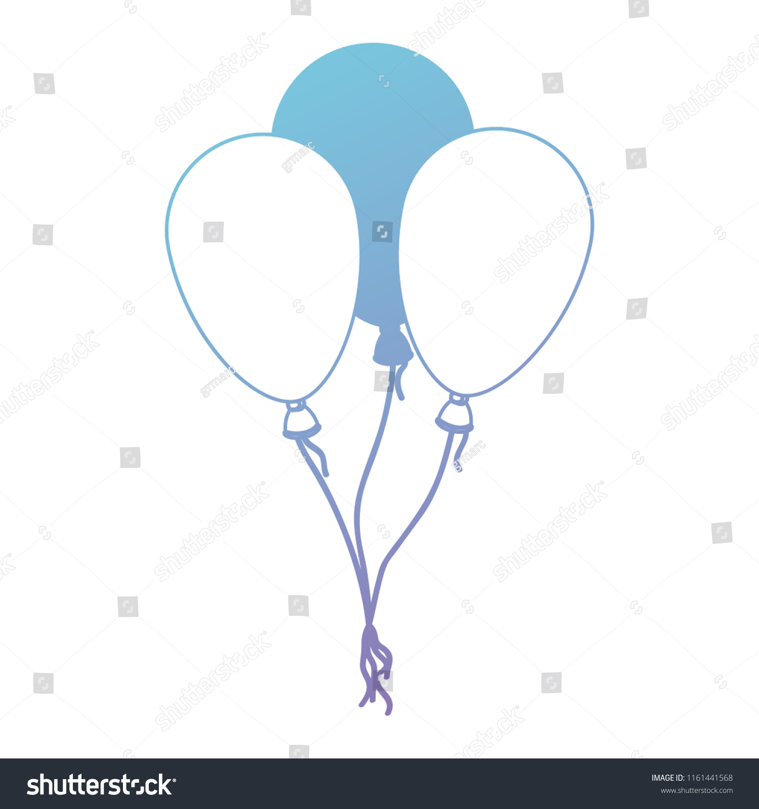 Balloons Helium Floating Icon Stock Vector Royalty Free 1161441568