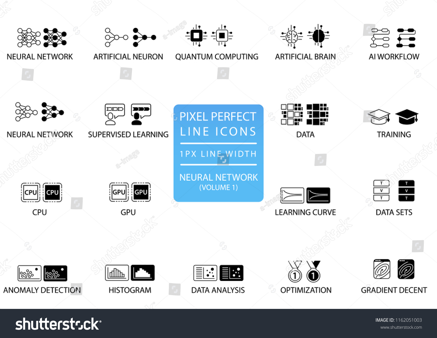 Neural Networks Deep Learning Vector Icon Stock Vector (Royalty Free ...