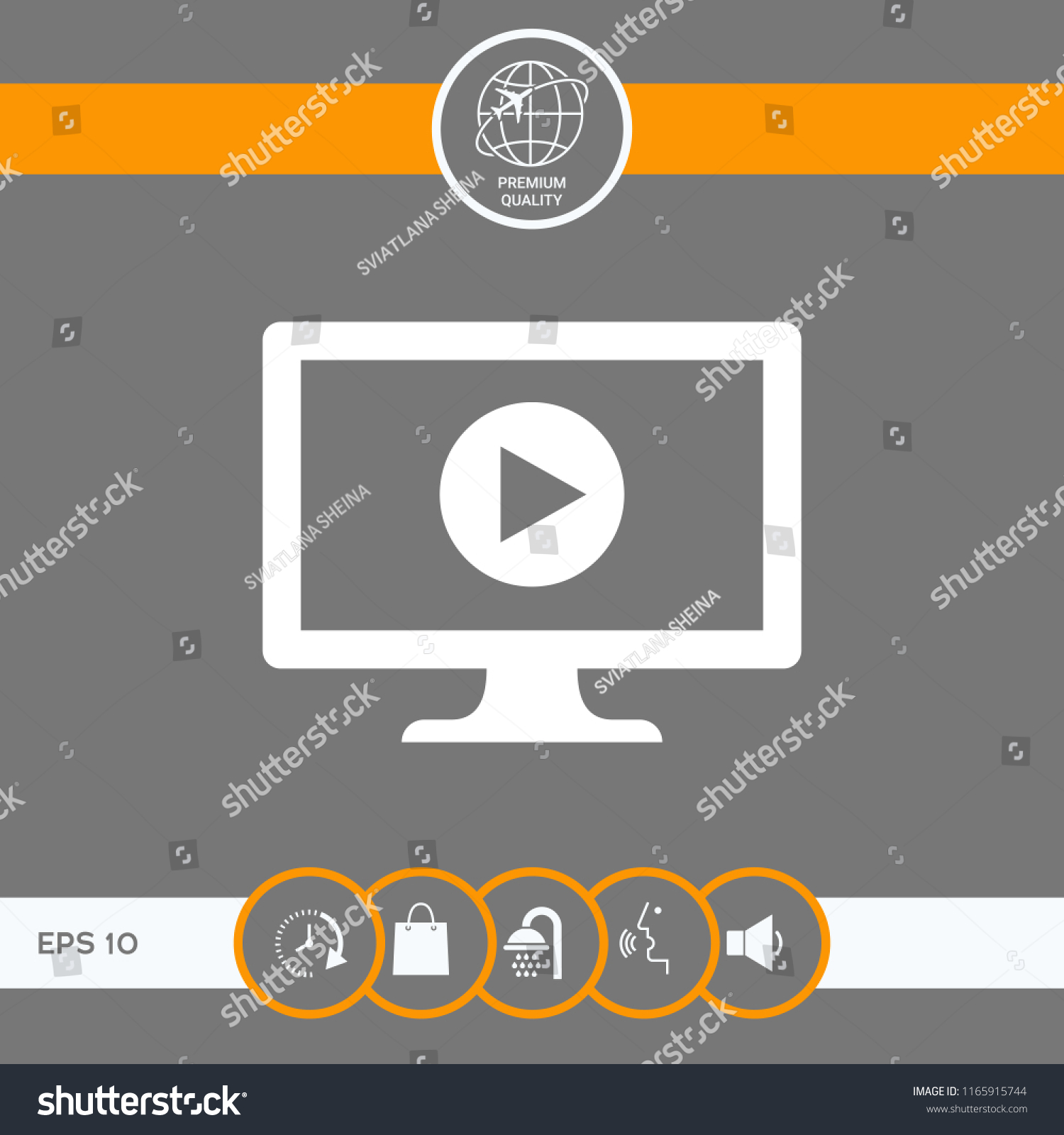Vektor Stok Computer Play Button Icon (Tanpa Royalti) 1165915744 ...
