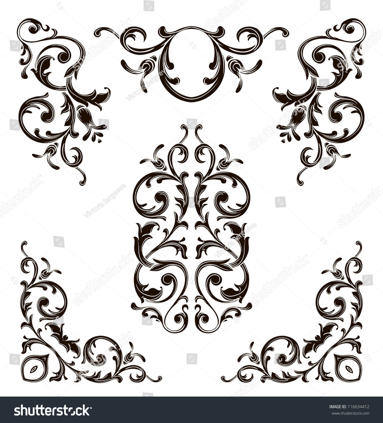Retro Scrolls Stock Vector (Royalty Free) 116634412 | Shutterstock