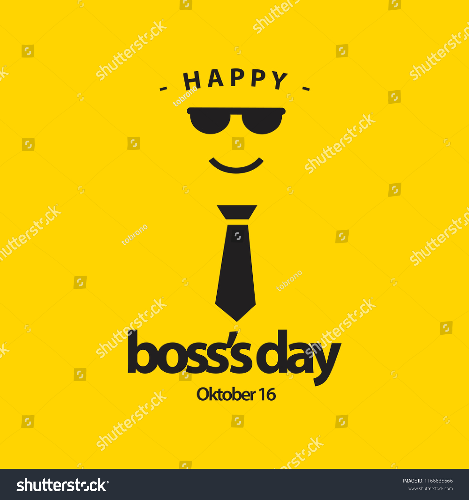 Happy World Bosss Day Vector Template Stock Vector Royalty Free 1166635666 Shutterstock