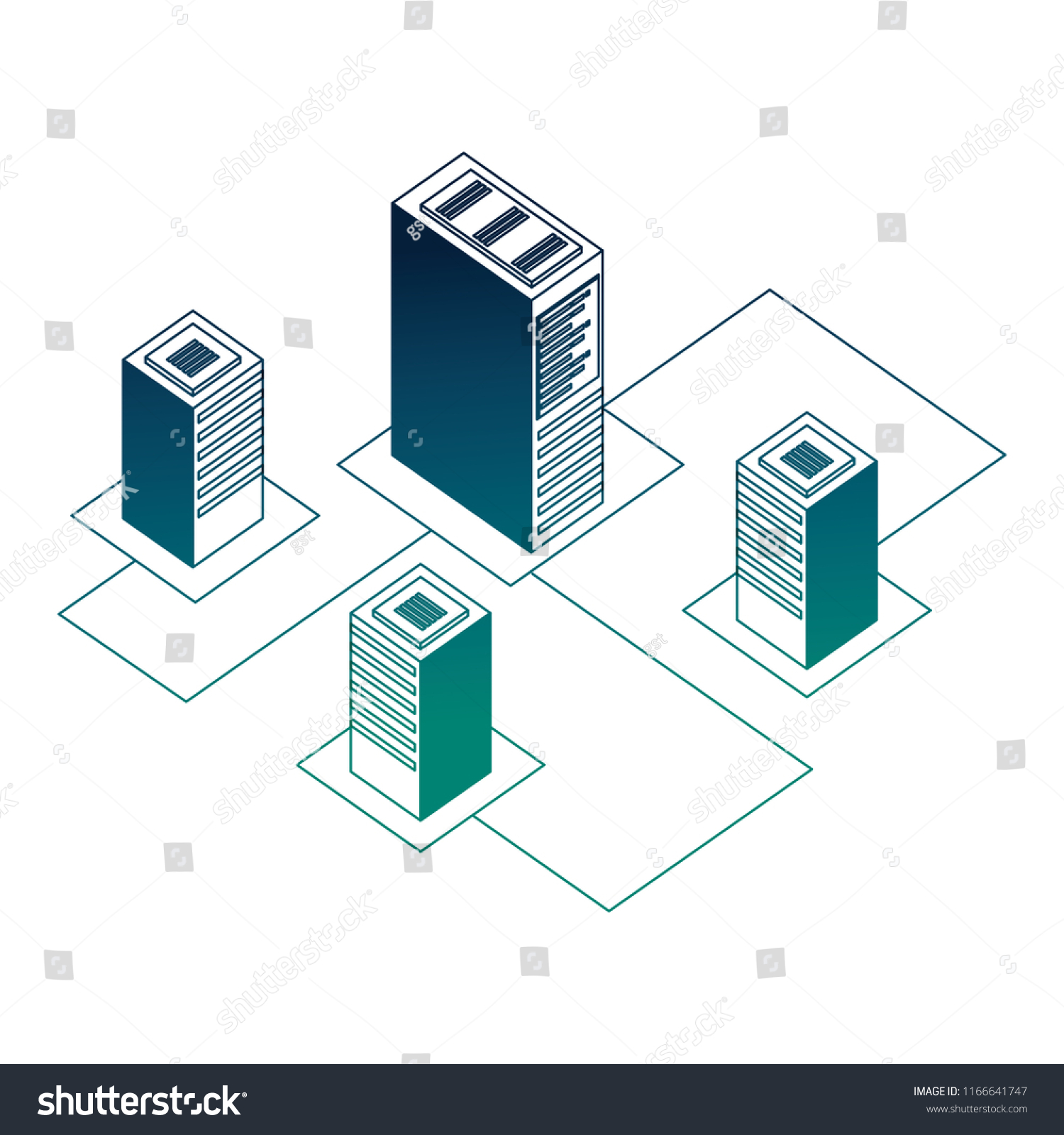 Server Datacenter Network Data Connection Process Stock Vector (Royalty ...