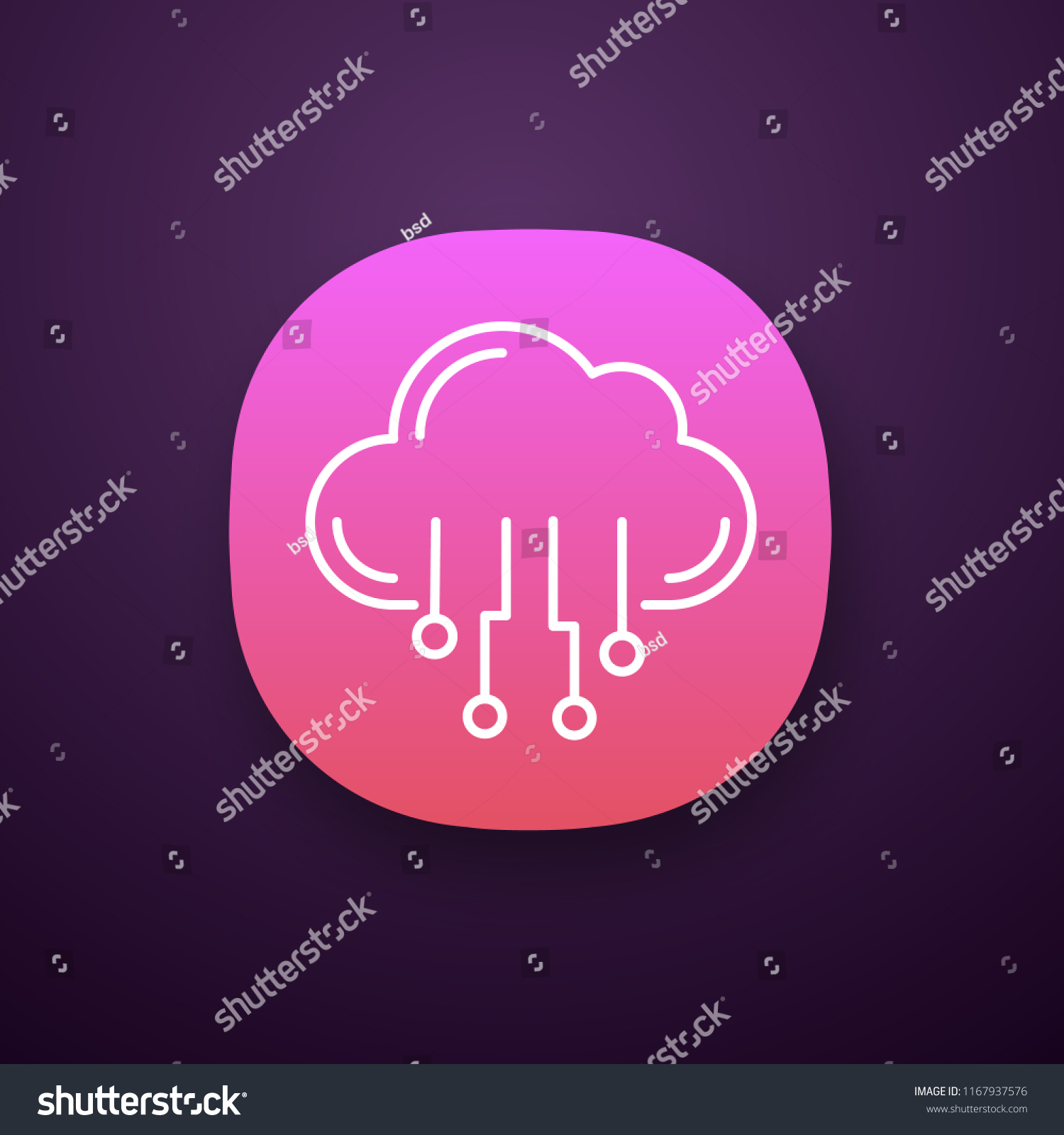 Cloud Computing App Icon Uiux User Stock Vector (Royalty Free ...