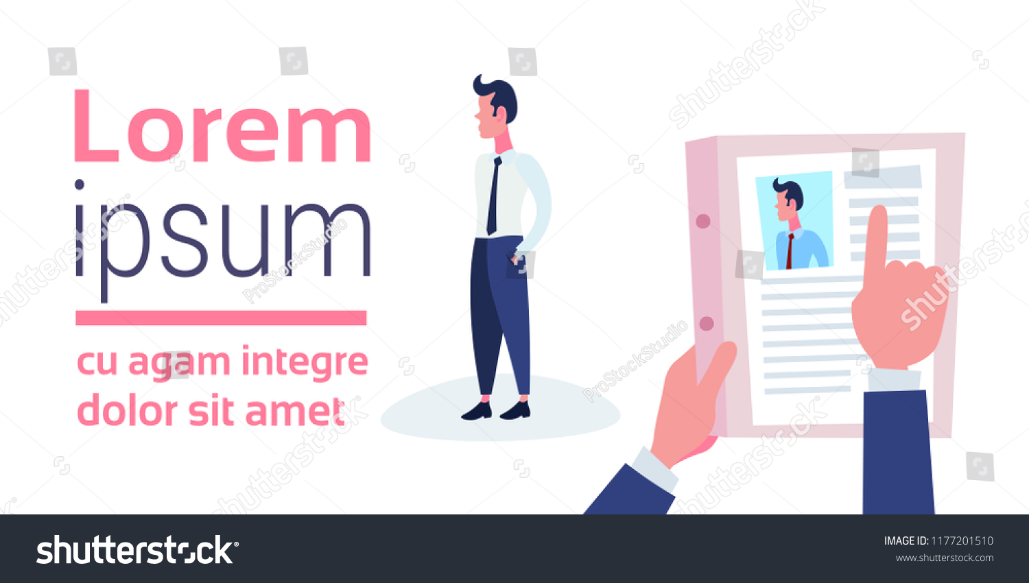 Hr Hand Hold Cv Resume Businessman Stock Vector Royalty Free