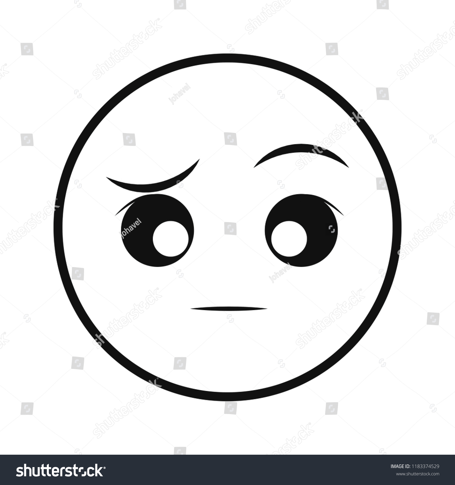 Thinking Smiley Thin Line Emoticon Face Stock Vector (Royalty Free ... Thinking Smiley Thin Line Emoticon Face Stock Vector (Royalty Free ...
