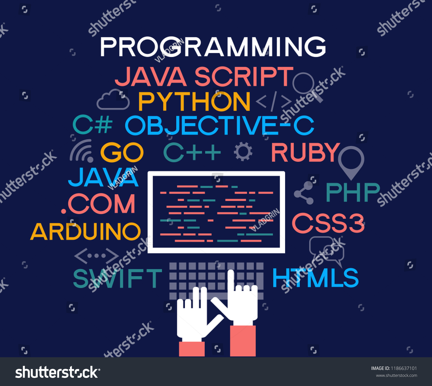 Banner web de programación. Los mejores: vector de stock (libre de ...