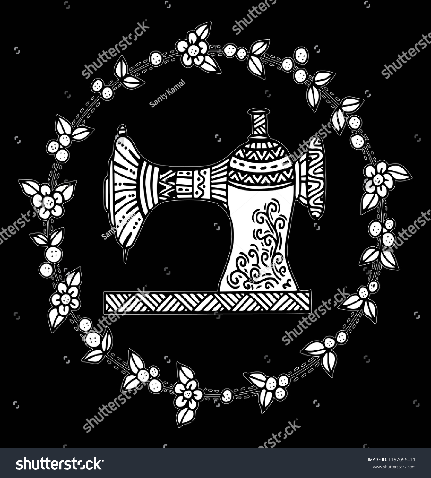 Sewing Machine Hand Drawn Sketch Vector Stock Vector Royalty Free