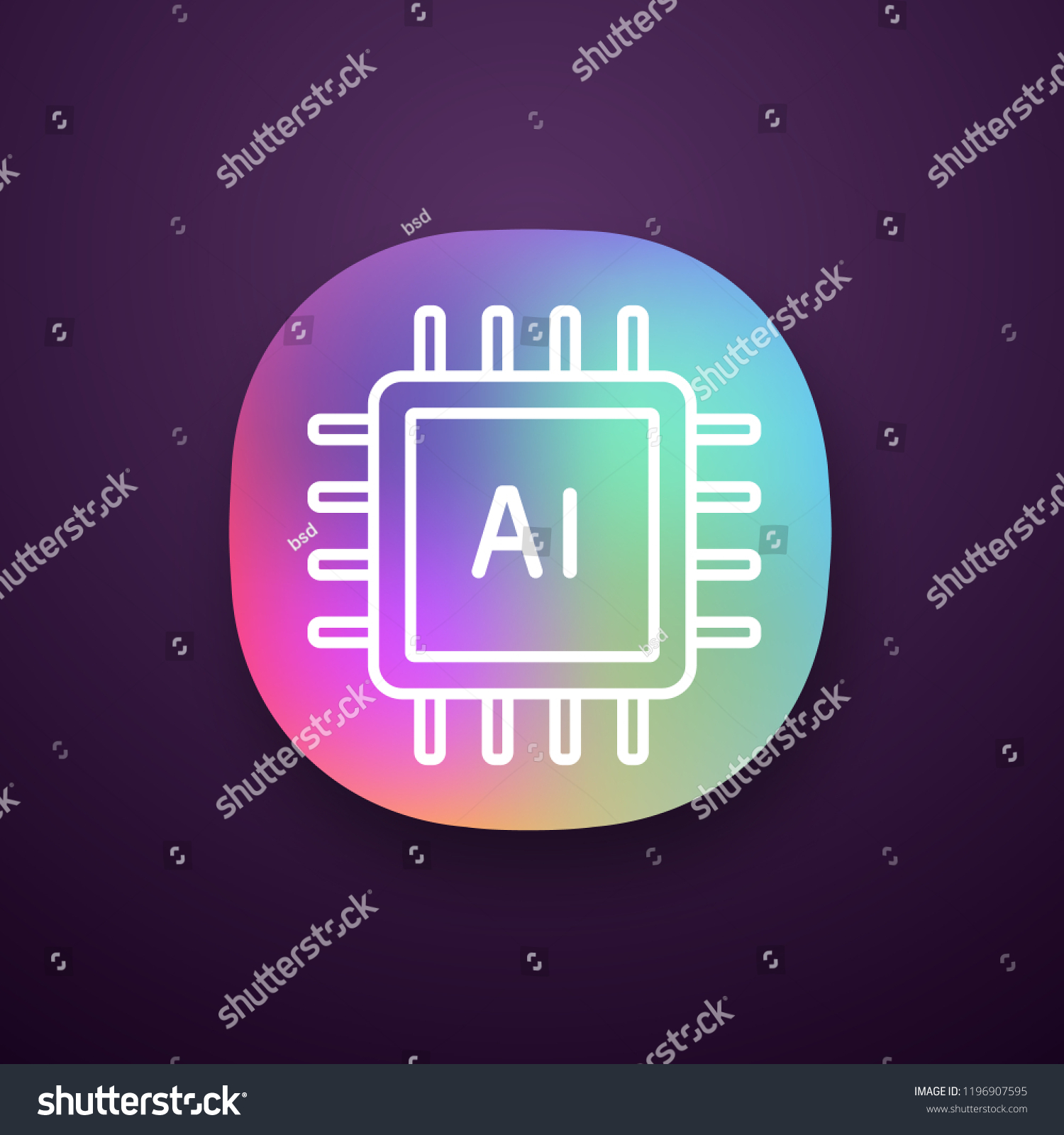 Ai Processor App Icon Uiux Interface: Stock-Vektorgrafik (Lizenzfrei ...