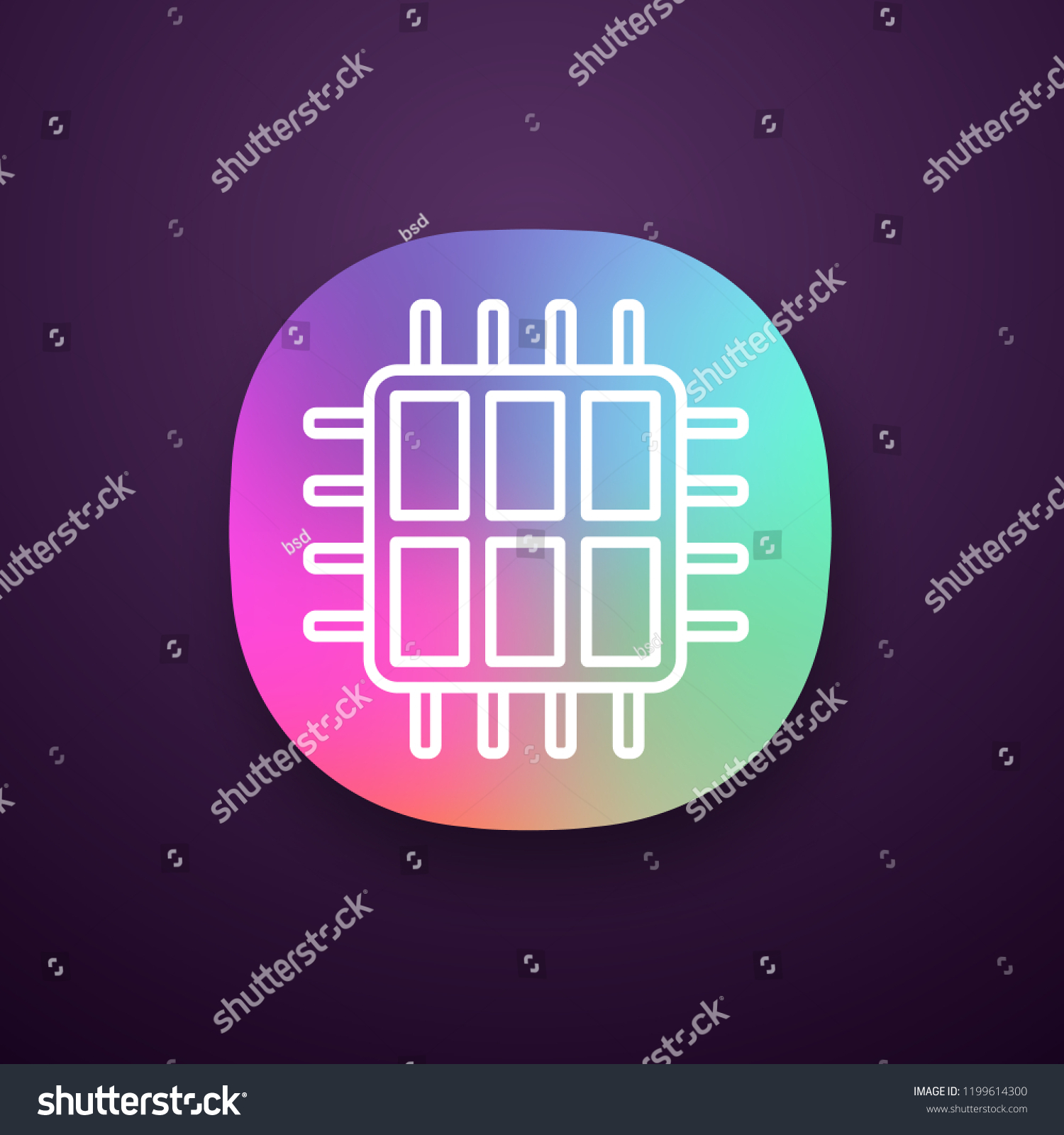 Six Core Processor App Icon Uiux Stock Vector (Royalty Free) 1199614300 ...