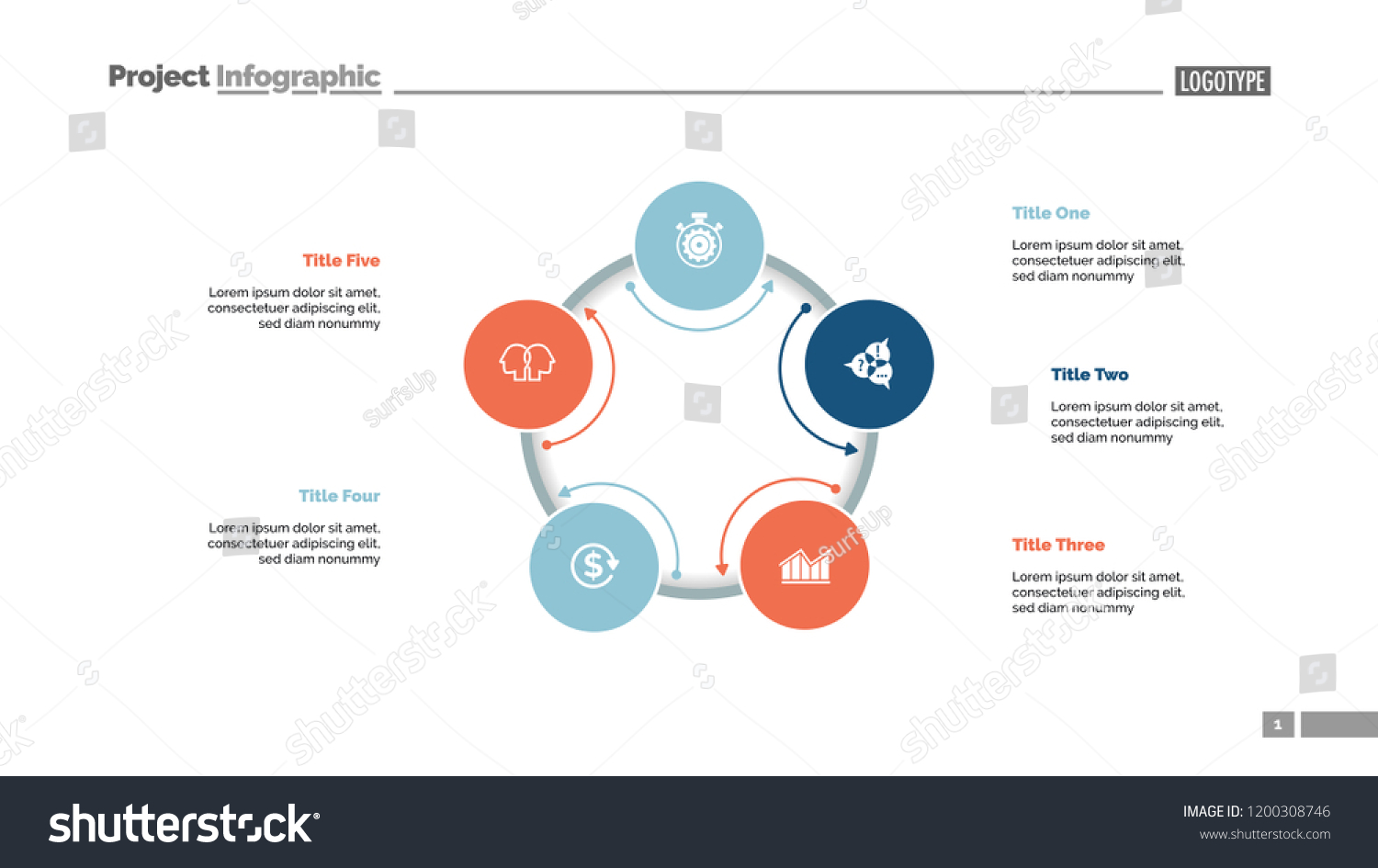 Five Circles Process Chart Slide Template Stock Vector (Royalty Free ... Five Circles Process Chart Slide Template Stock Vector (Royalty Free ...