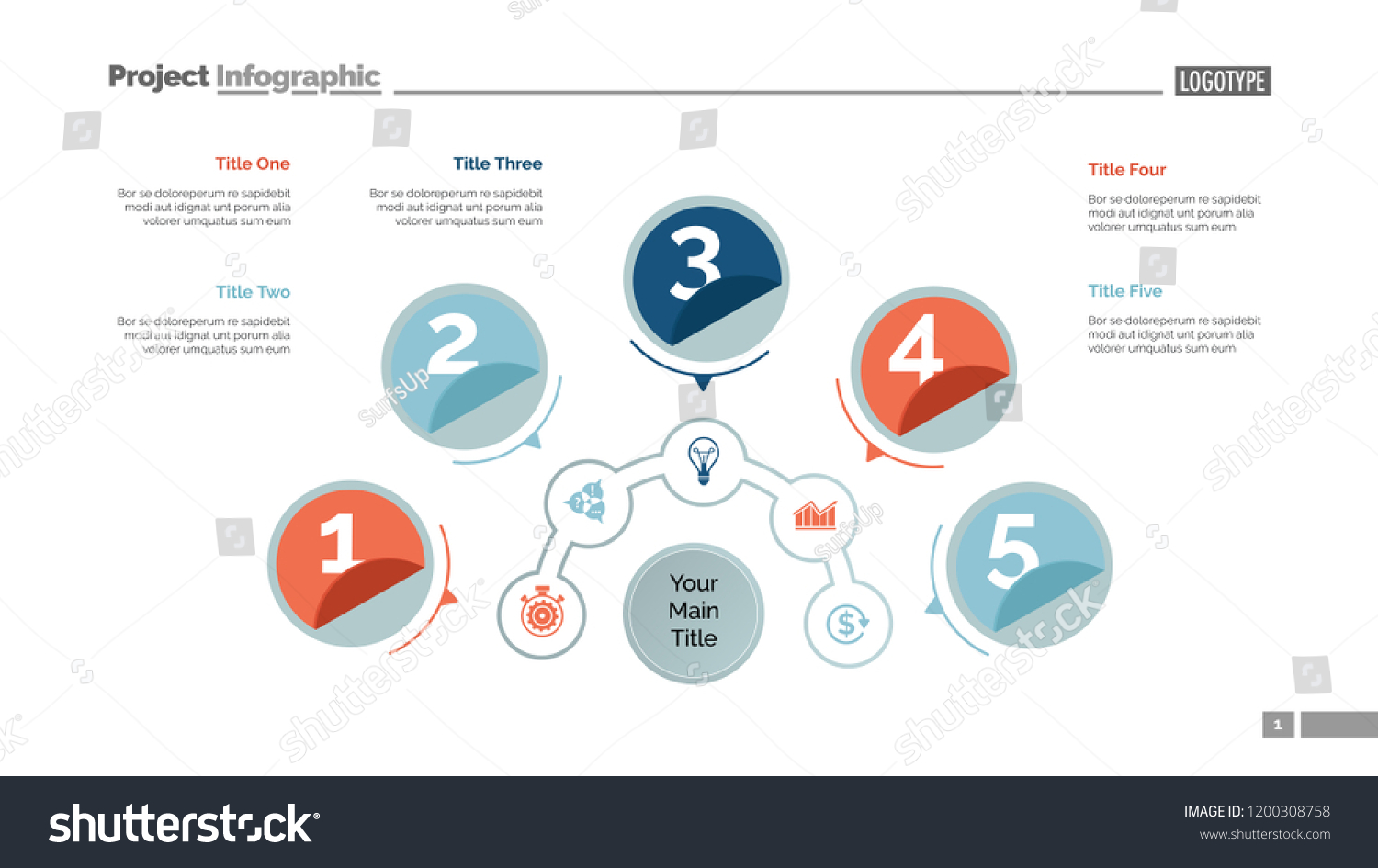 Five Circles Process Chart Slide Template Stock Vector (Royalty Free ... Five Circles Process Chart Slide Template Stock Vector (Royalty Free ...