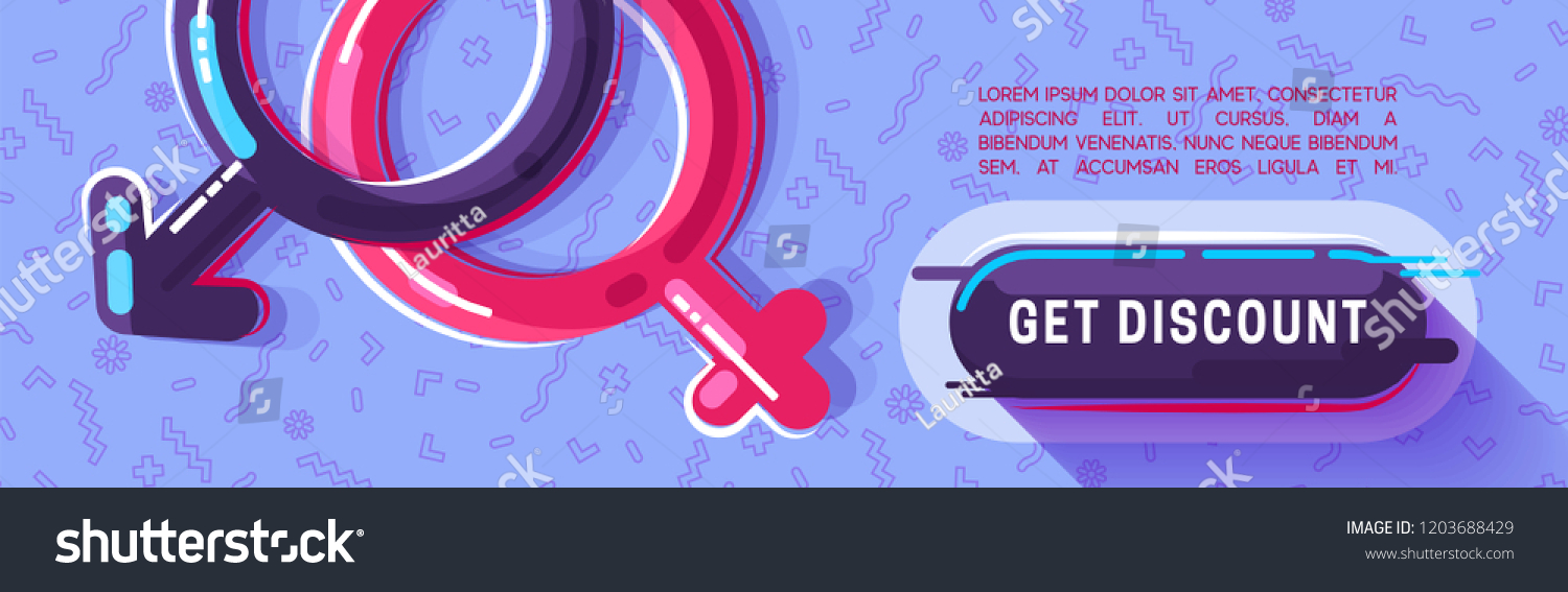 Female Male Sex Symbol Horizontal Banner Stock Vector Royalty Free 1203688429 Shutterstock