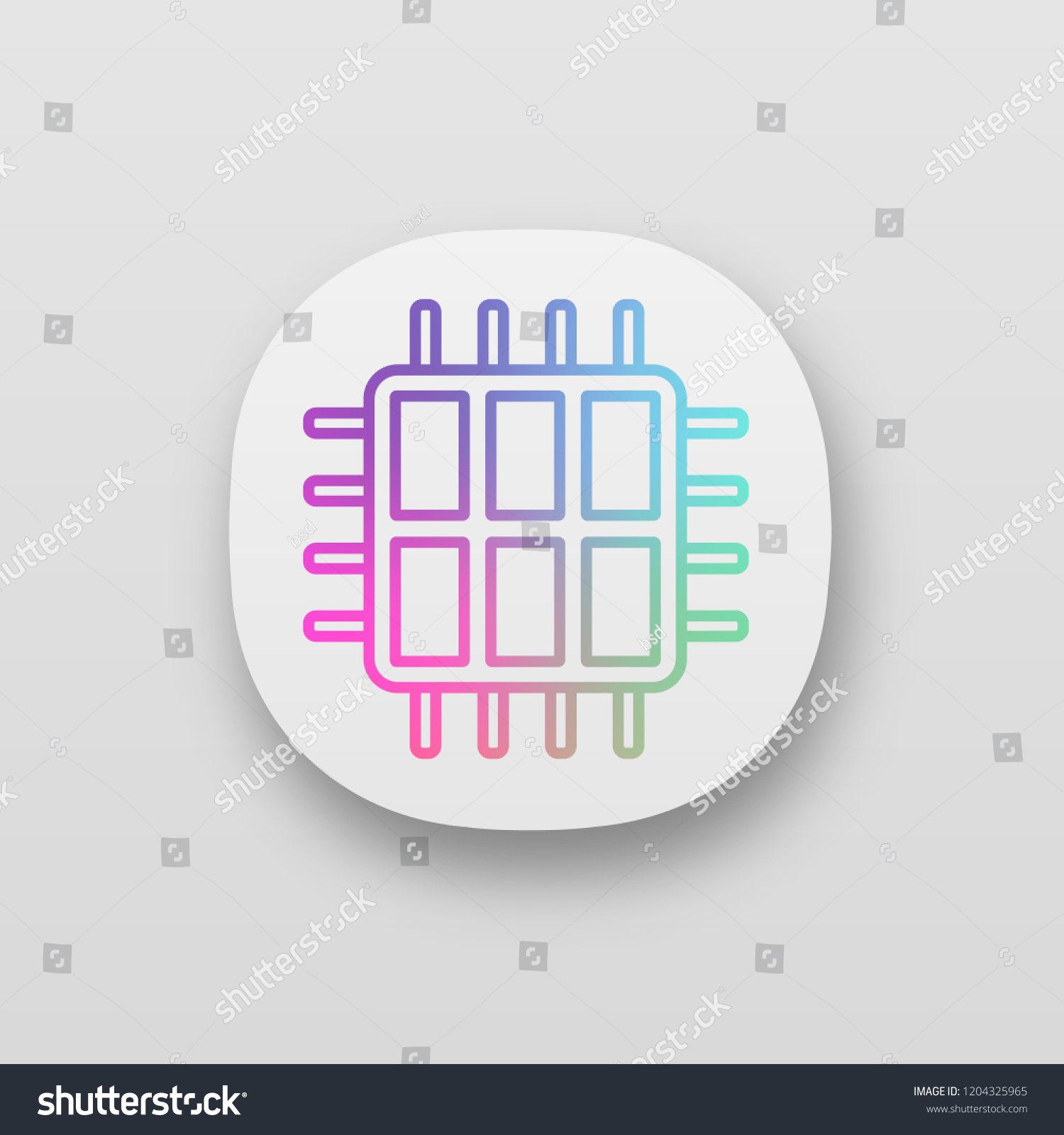 Six Core Processor App Icon Uiux Stock Vector Royalty Free 1204325965 Shutterstock