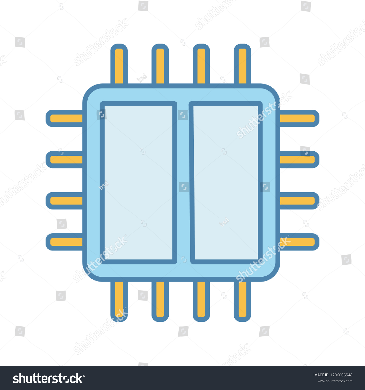 Dual Core Processor Color Icon X2 Stock Vector (Royalty Free ...