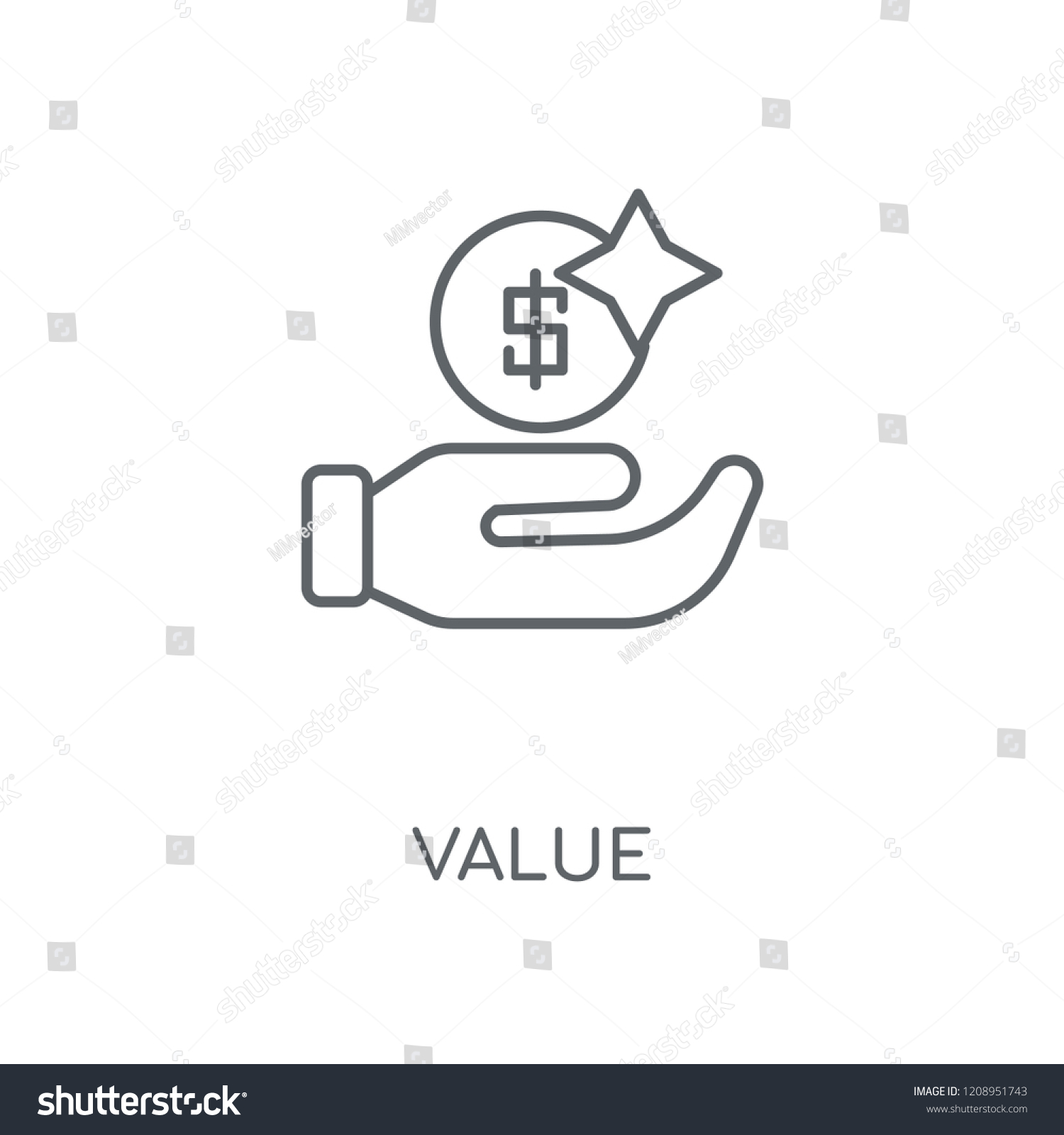 Value Linear Icon Value Concept Stroke Stock Vector (Royalty Free ...