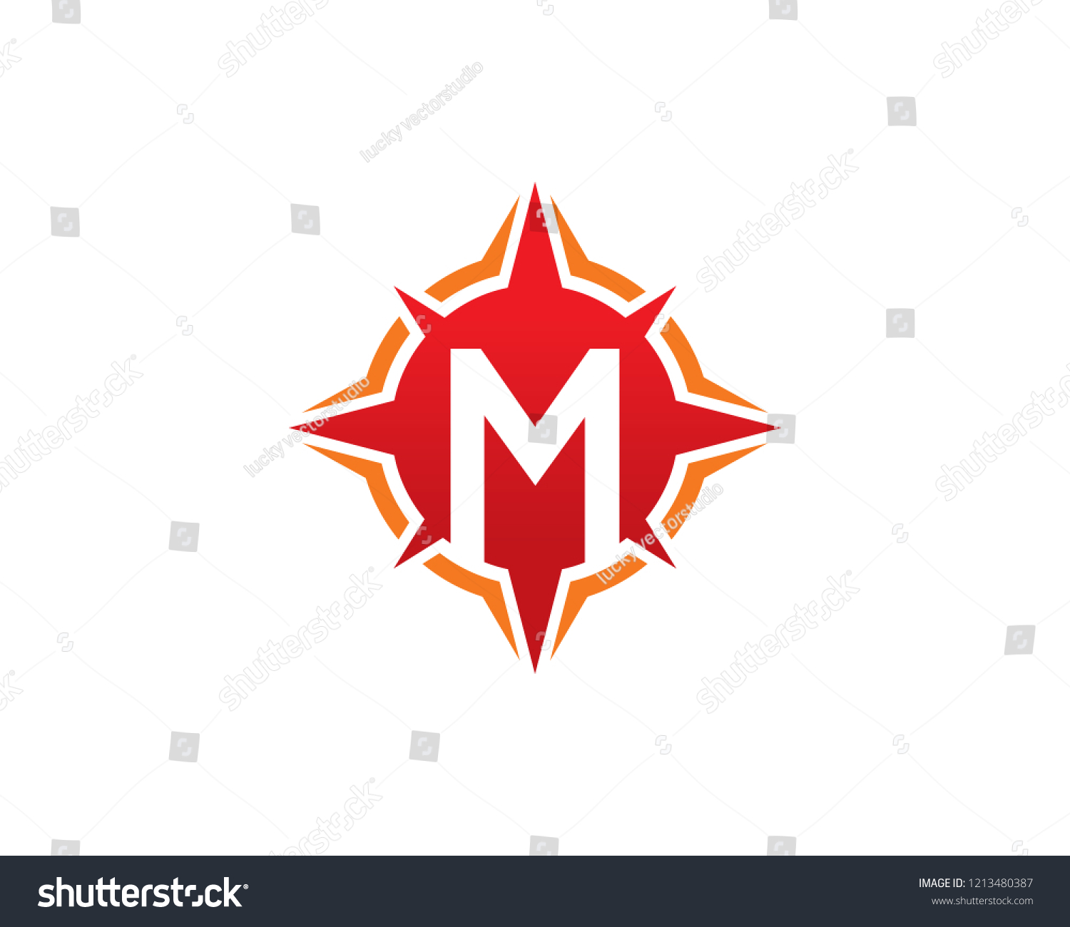 Letter M Compass Logo Template Design Stock Vector Royalty Free 1213480387 Shutterstock