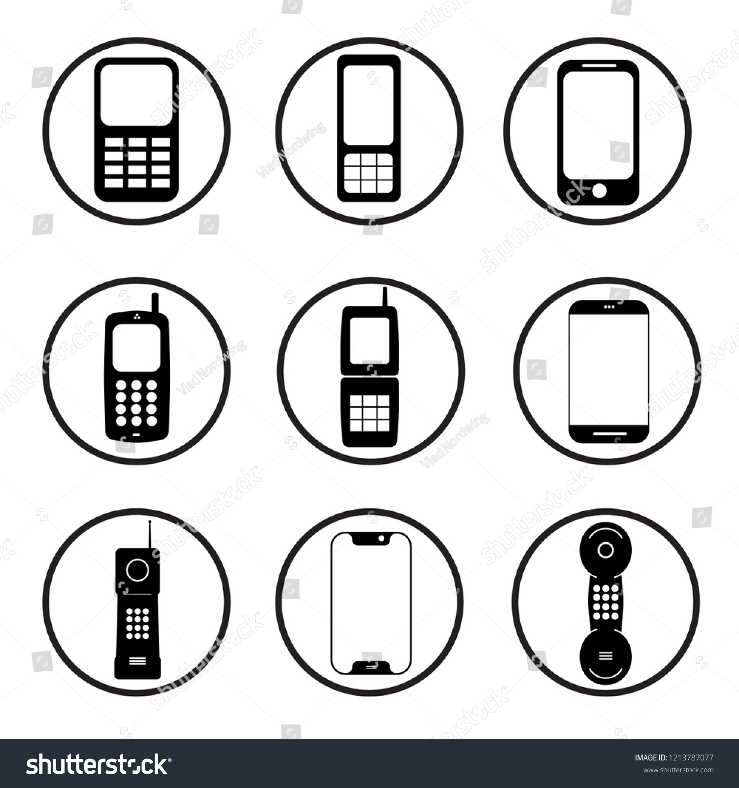 Mobile Phone Icon Set Stock Vector (Royalty Free) 1213787077 | Shutterstock