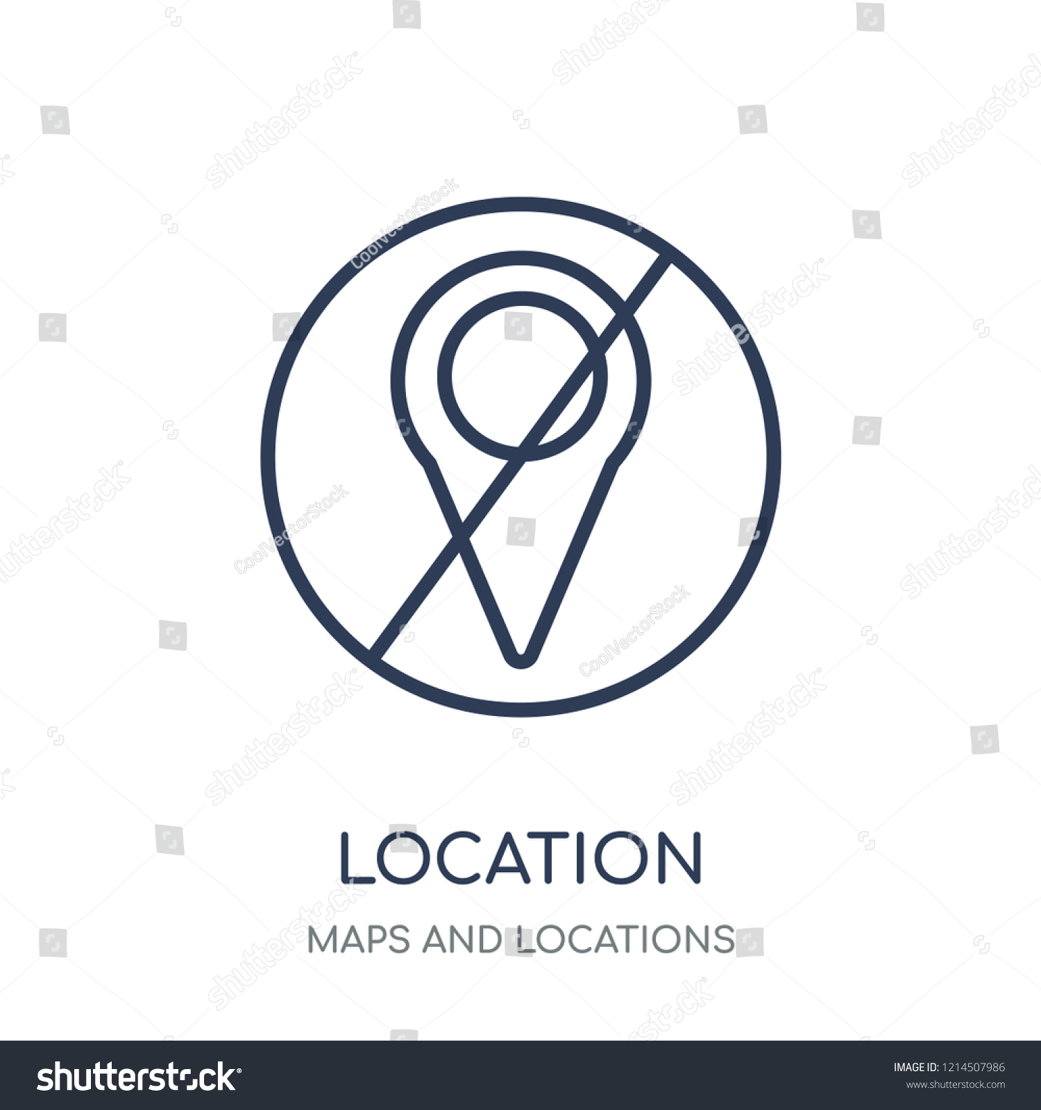Location Icon Location Linear Symbol Design Stock Vector (royalty Free