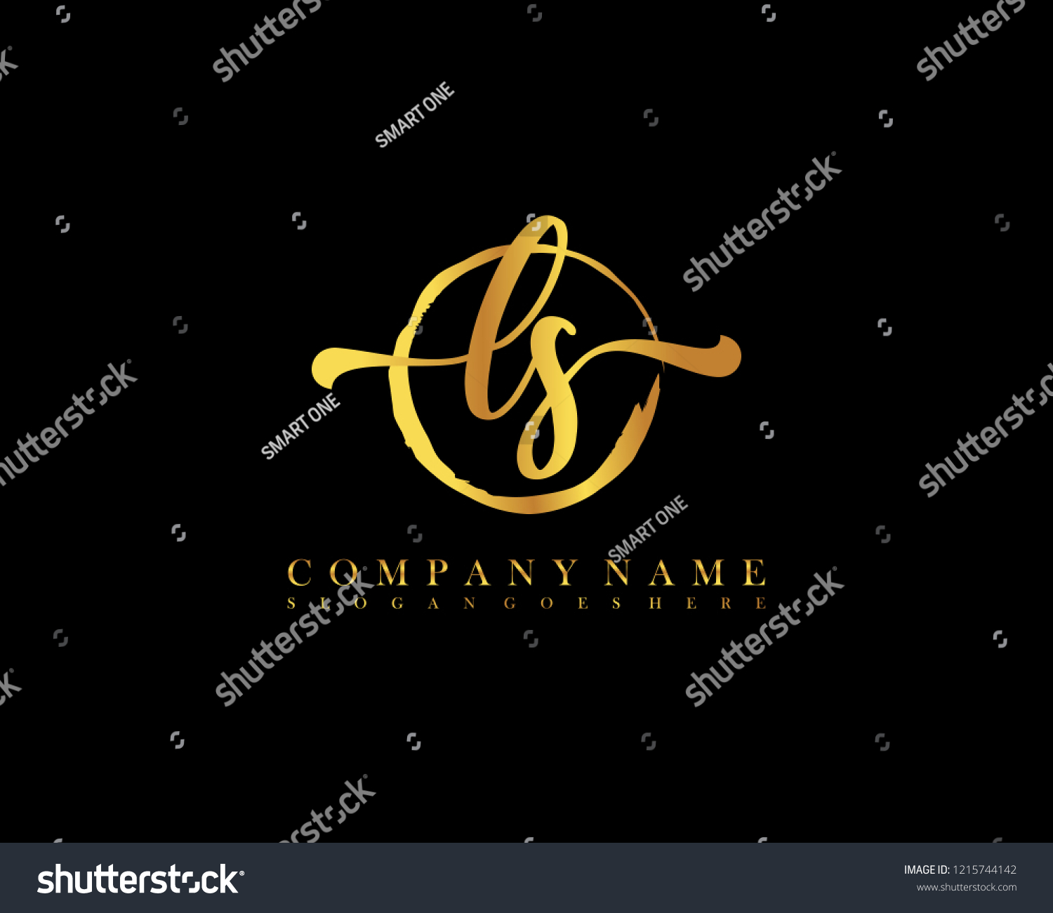 Ls Initial Handwriting Logo Circle Template Stock Vector (Royalty Free ...