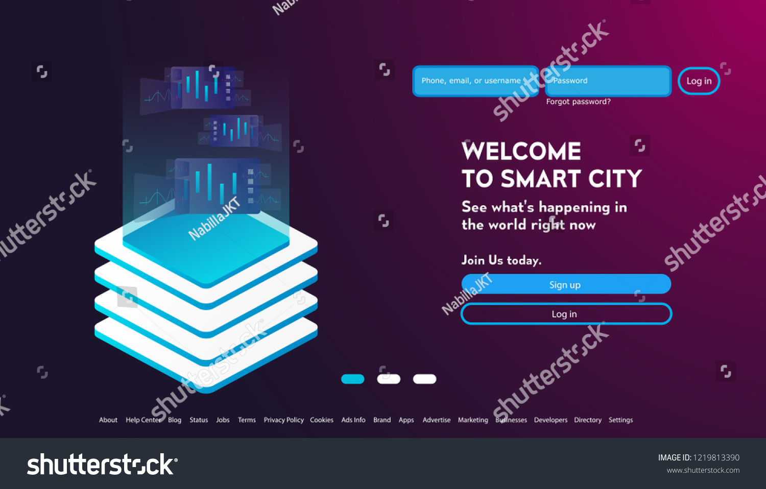 User Interface Big Data Flow Processing Stock Vector (Royalty Free ...