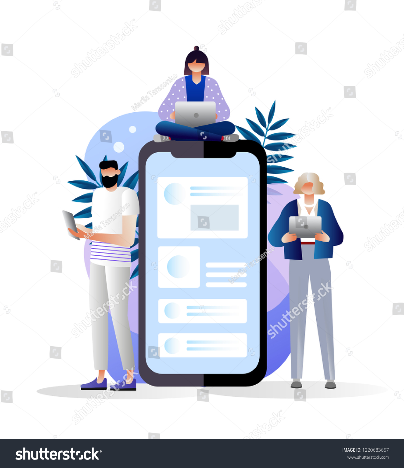 Vector Illustration Mobile Application Development Process Stock Vector ...
