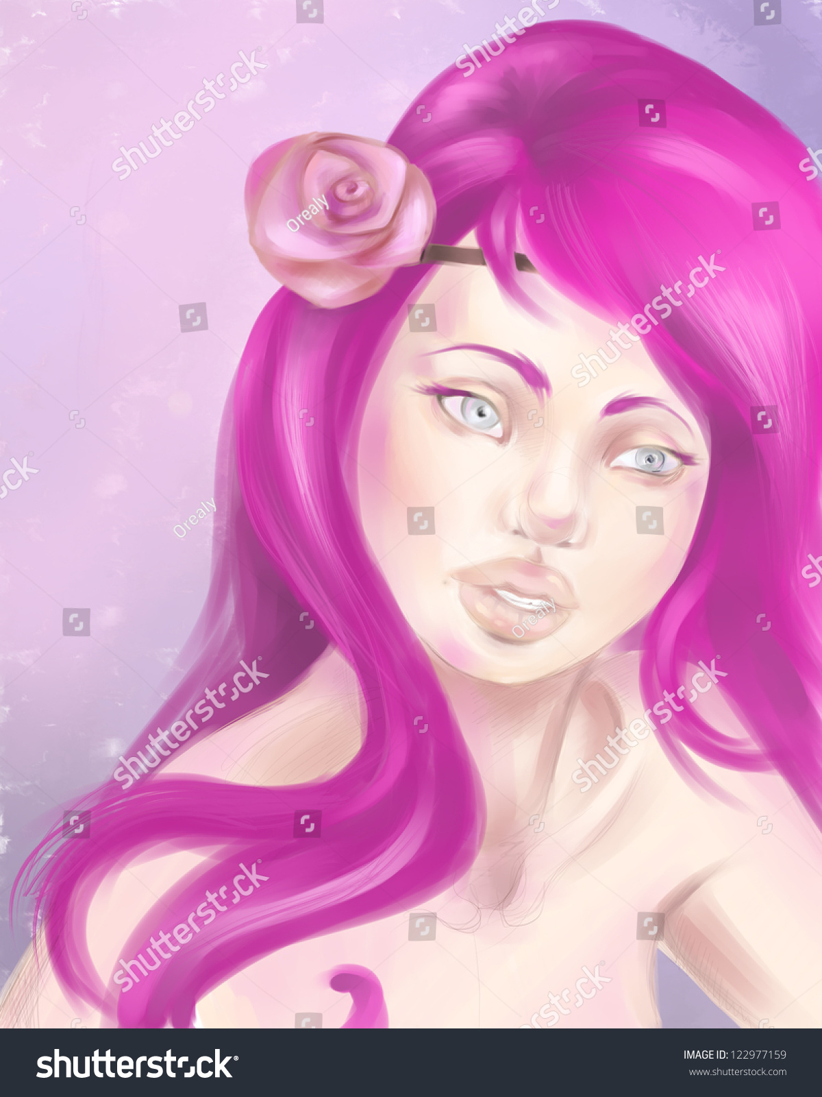 Girl Rose Stock Illustration 122977159 Shutterstock
