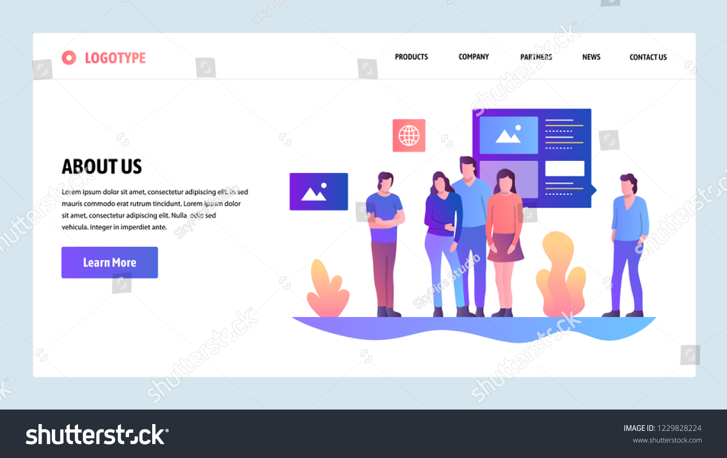 Vector Web Site Design Template About Stock Vector (Royalty Free ...