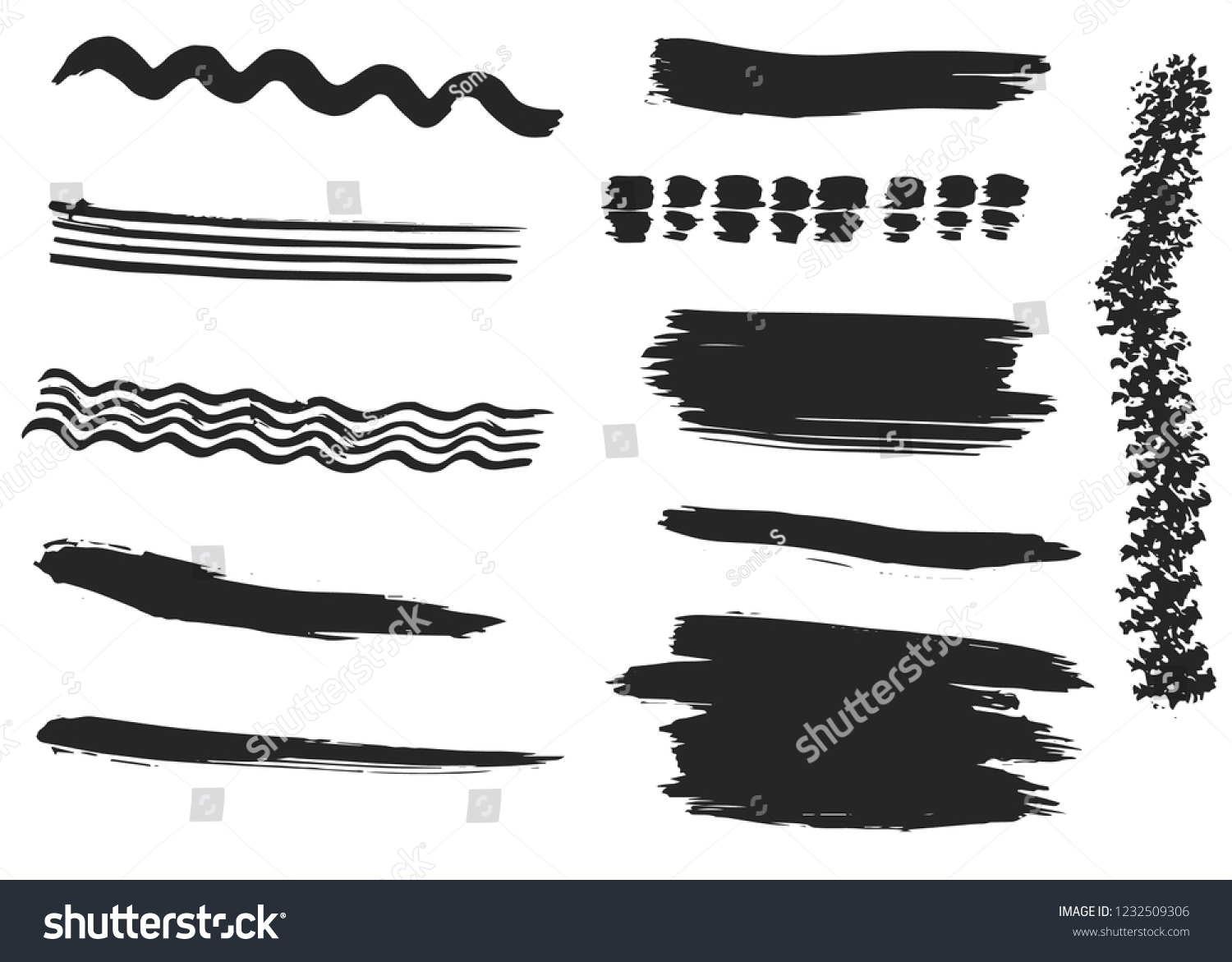 Dry Vector Brush Strokes Hand Drawn Stock Vector (Royalty Free ... Dry Vector Brush Strokes Hand Drawn Stock Vector (Royalty Free ...