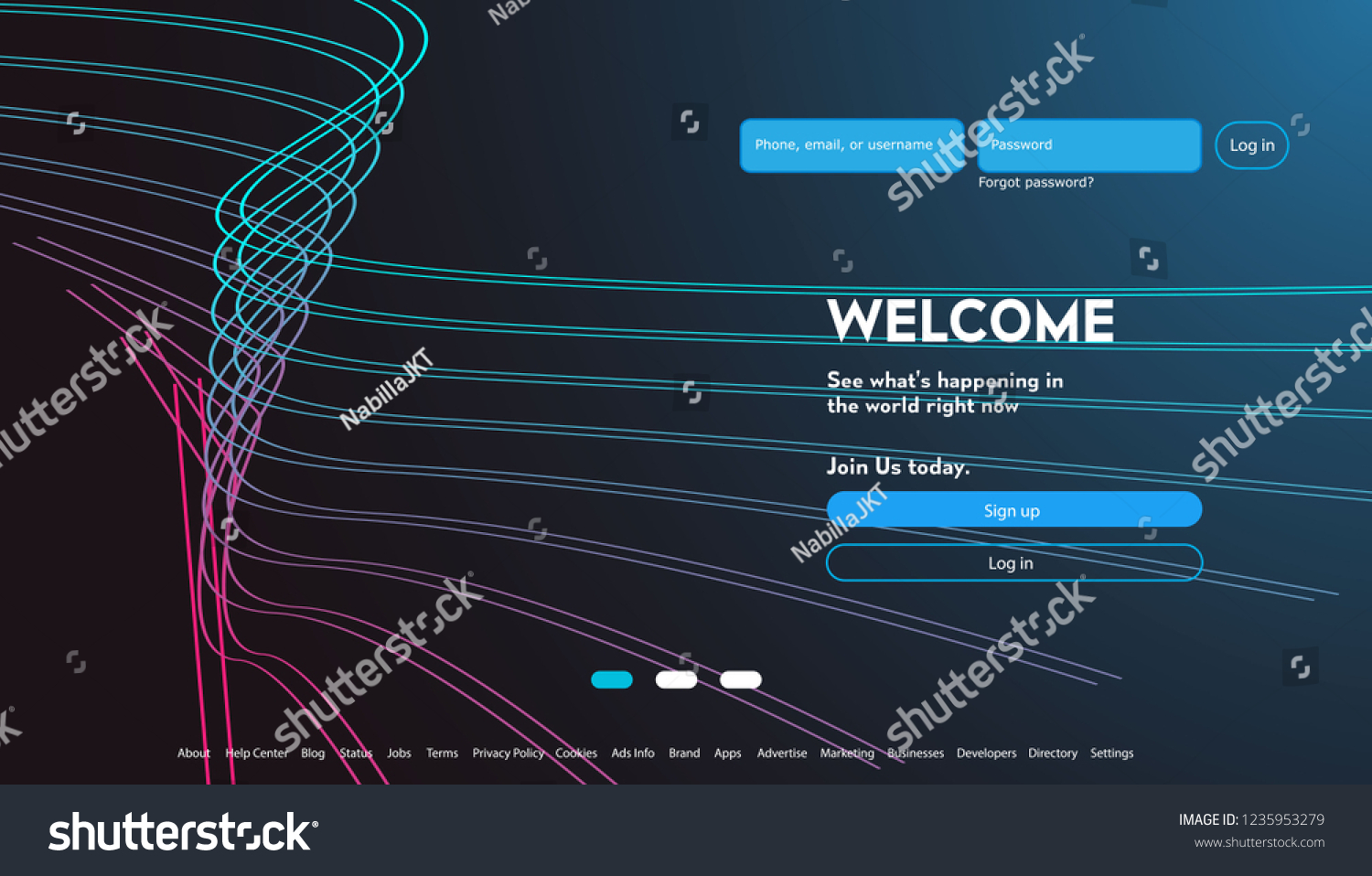 User Interface Big Data Flow Processing Stock Vector (Royalty Free ...