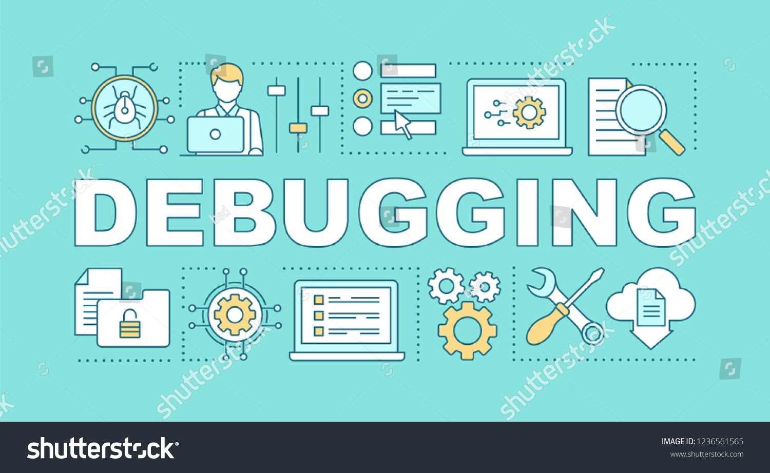 Debugging Word Concepts Banner Computer Virus Stock Vector (Royalty Free) 1236561565 | Shutterstock