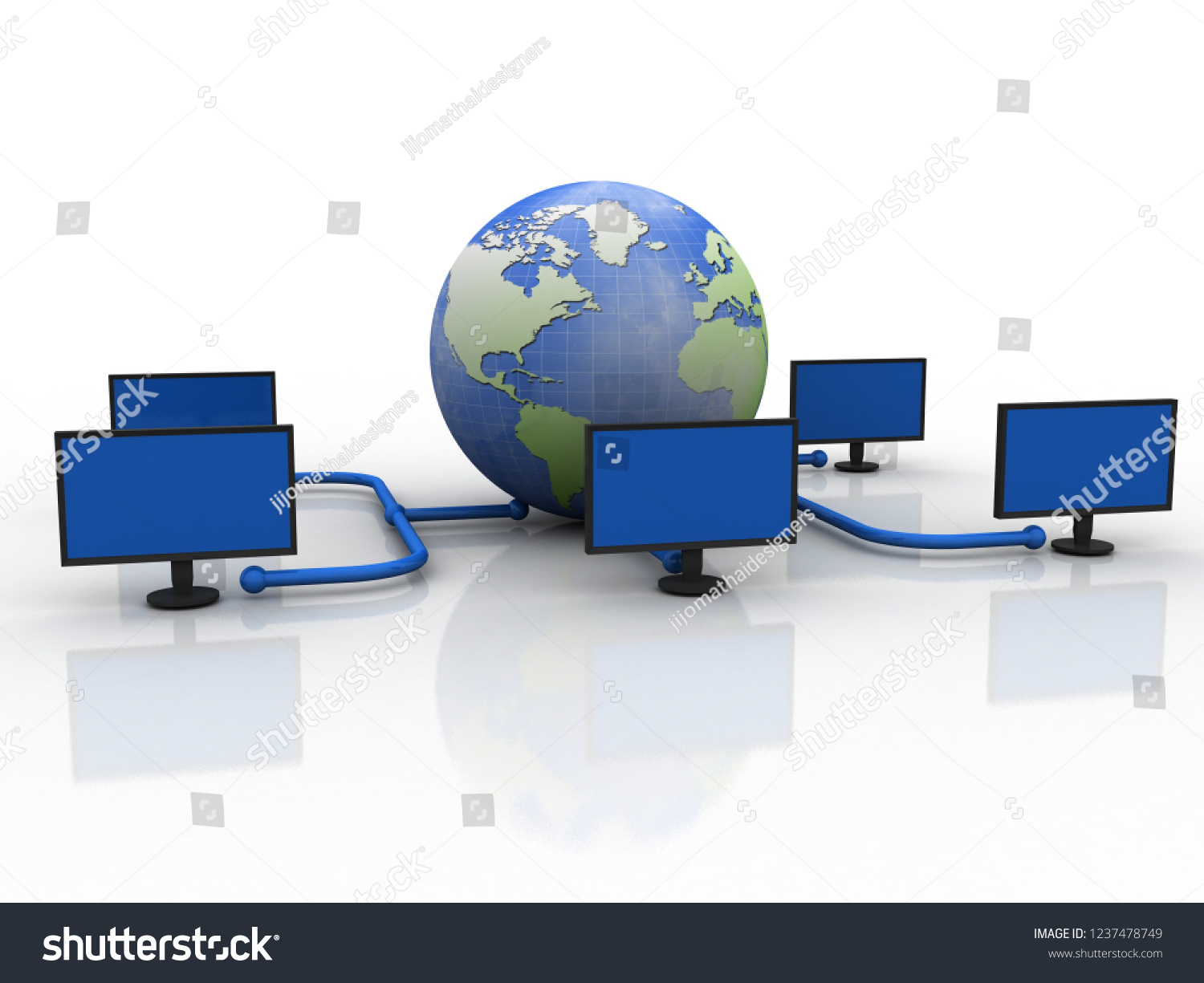 3d Rendering Computer Network Stock Illustration 1237478749 | Shutterstock
