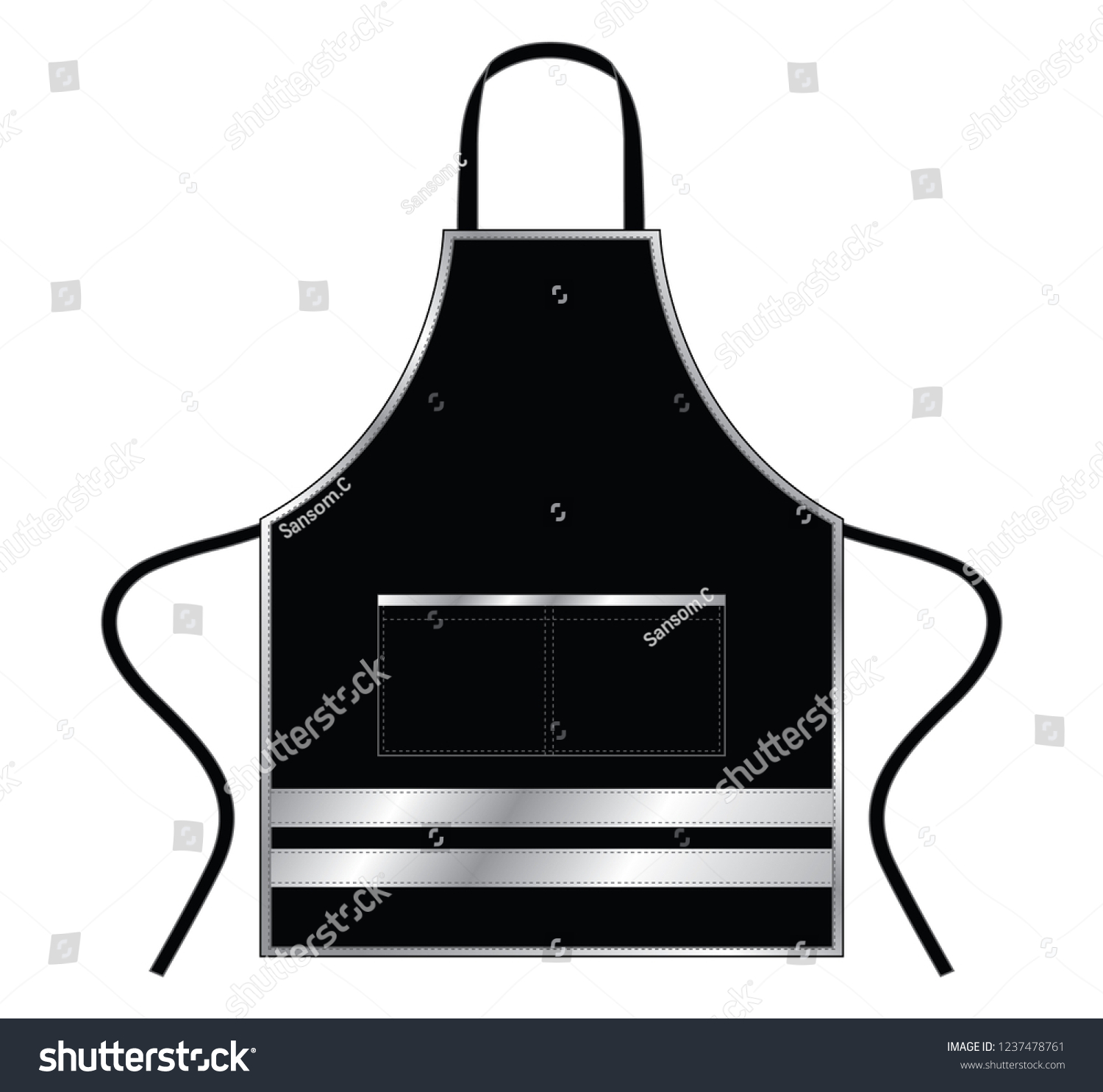 Black Apron Design Vector Reflective Flat Stock Vector (Royalty Free ...