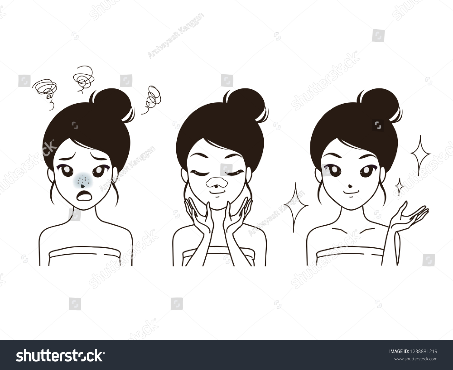 Drawing Procedure Get Rid Pimples On Stock Vector (Royalty Free ... Drawing Procedure Get Rid Pimples On Stock Vector (Royalty Free ...
