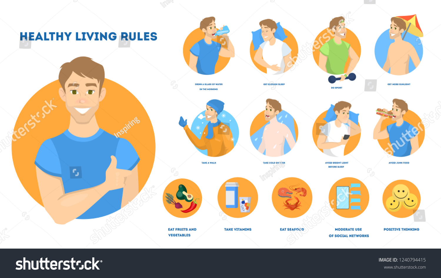 How Get Fit Healthy Lifestyle Tips เวกเตอร์สต็อก ปลอดค่าลิขสิทธิ์