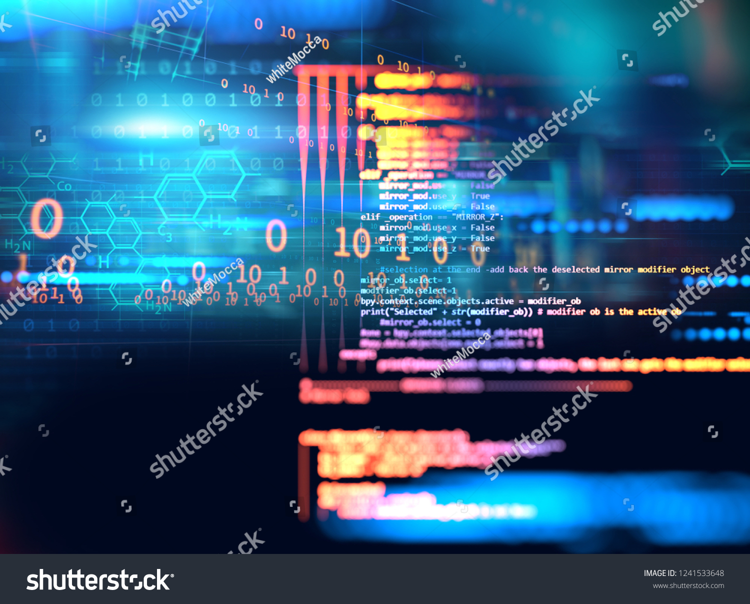 Code de programmation abstrait technologie arrière-plan : illustration ...