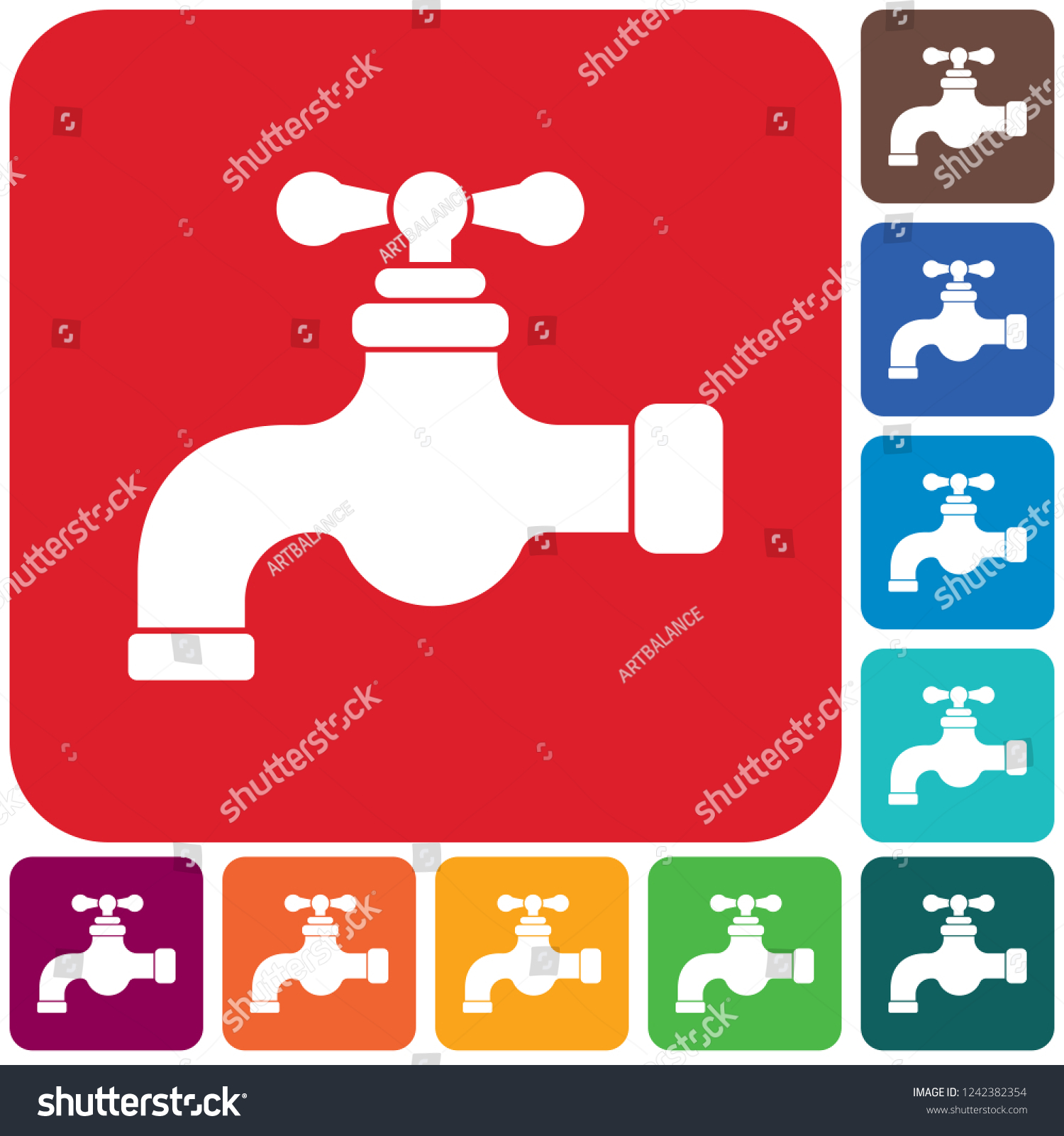 Water Tap Icon Vector Illustration Stock Vector Royalty Free