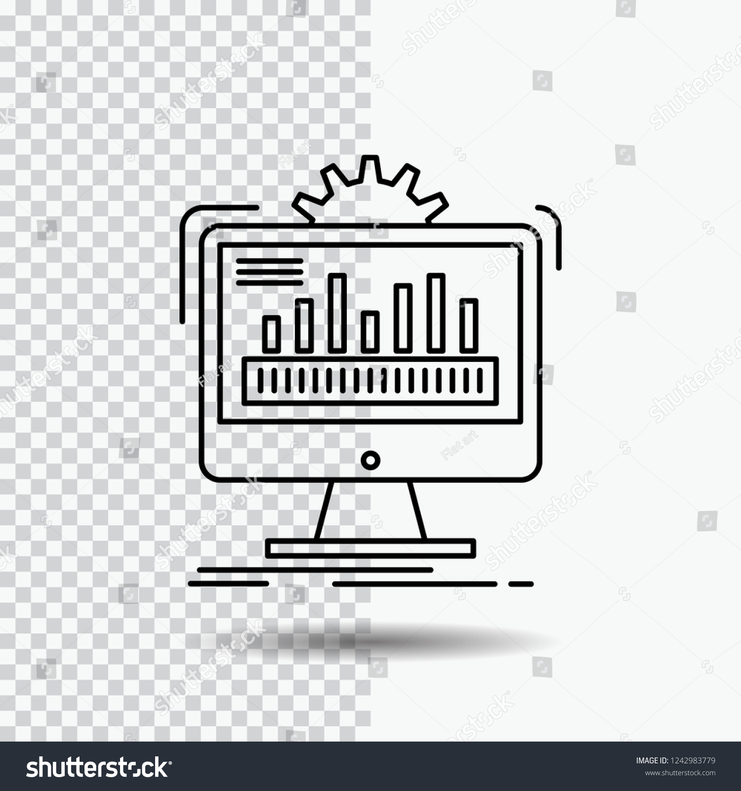 Dashboard Admin Monitor Monitoring Processing Line Stock Vector Royalty Free 1242983779